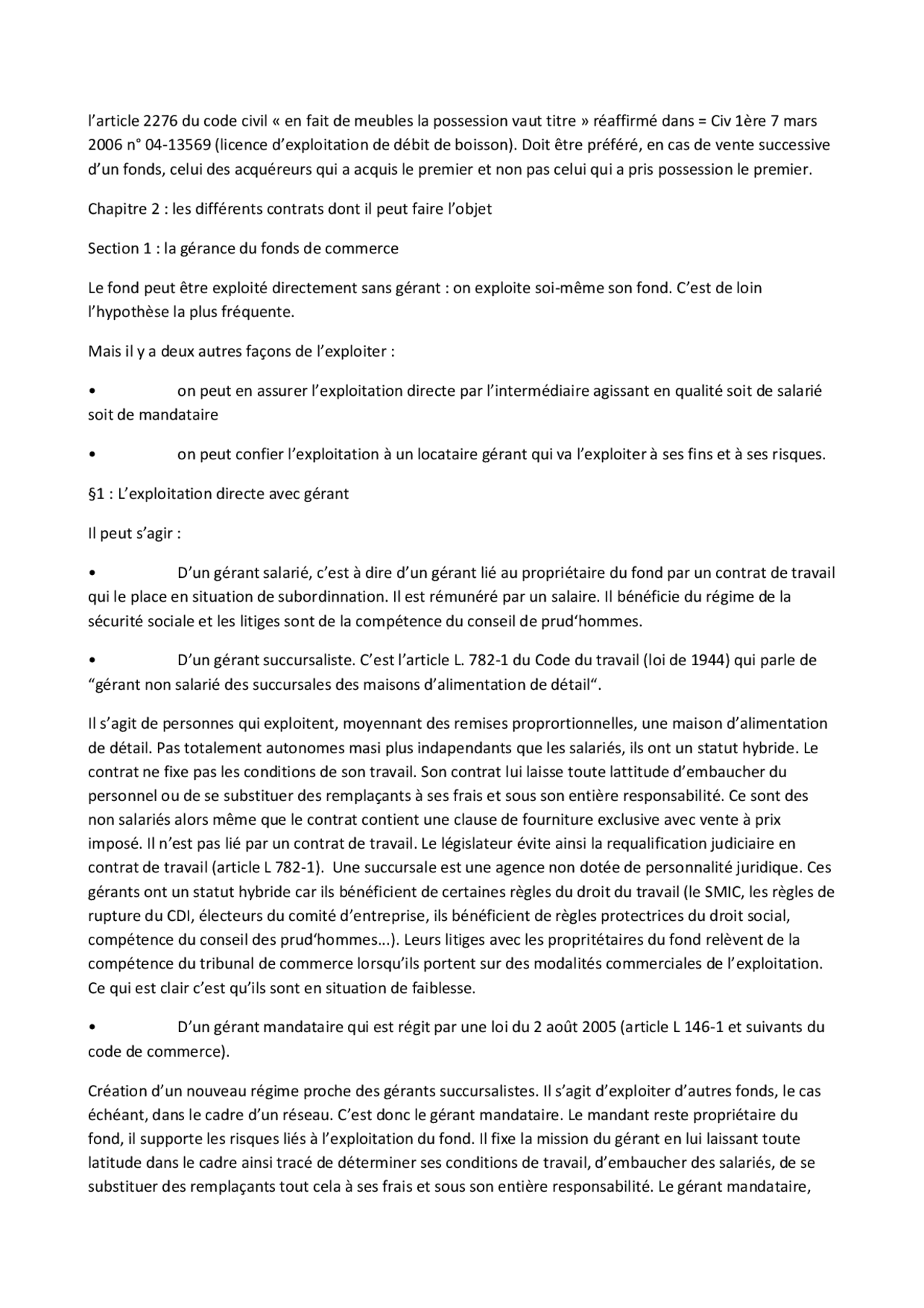 Notes Sur Les Biens Et Lentreprise 3° Partie Docsity
