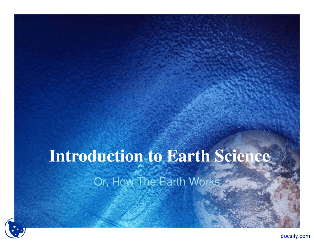 Introduction Earth Science Lecture Slides Docsity