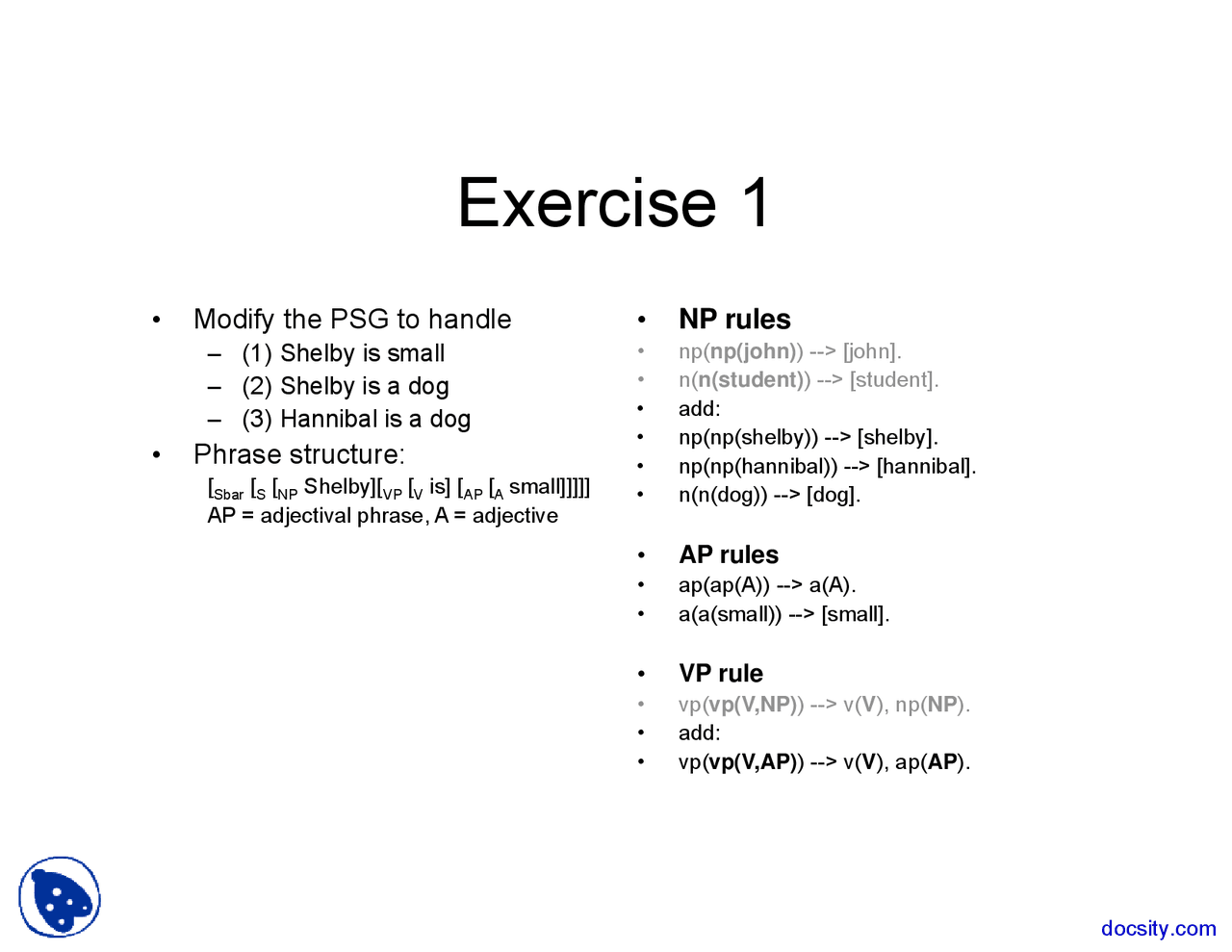 Definite NPs - Introduction to Formal Semantics - Lecture Slides - Docsity