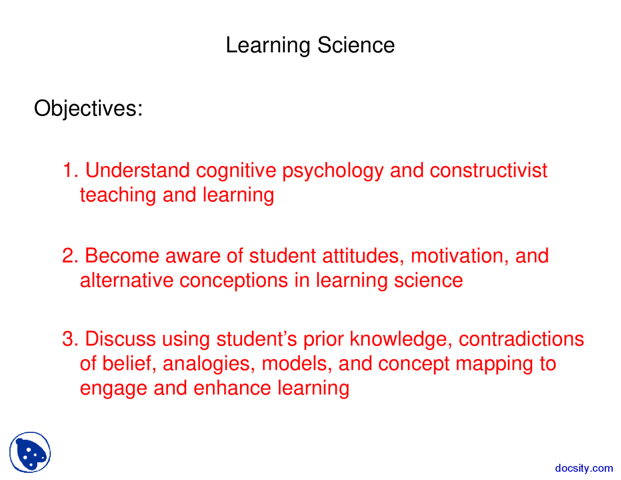 Learning Science Secondary Science Methods Lecture Slides Docsity