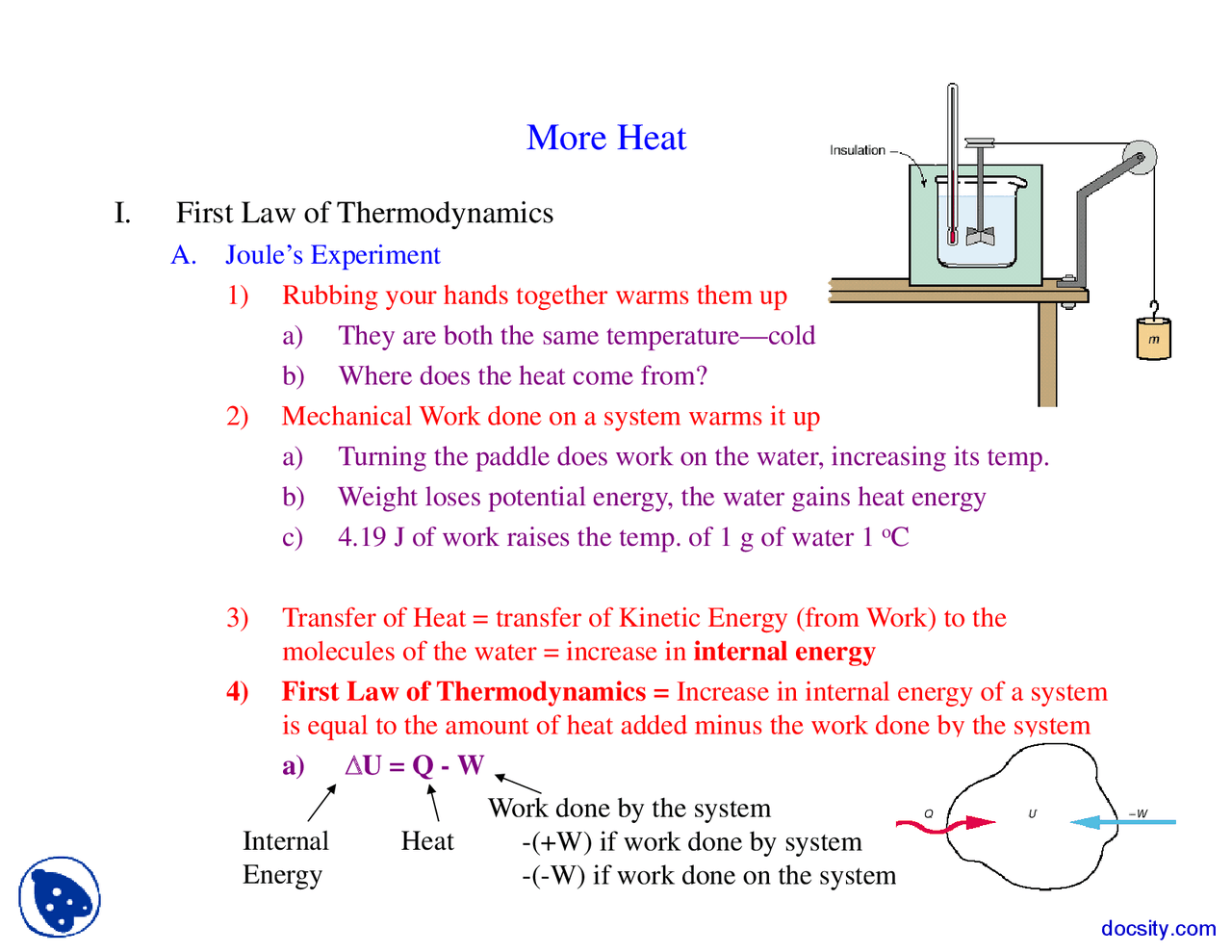 Heat - Principle of Physics - Lecture Slides - Docsity