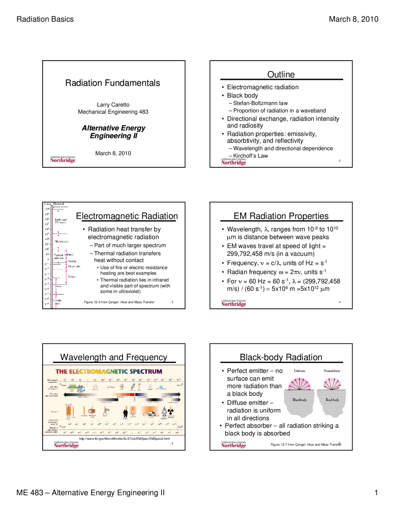 Radiation Fundamentals Alternative Energy Engineering Lecture