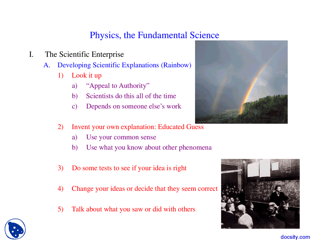 Scientific Enterprise Principle Of Physics Lecture Slides Docsity