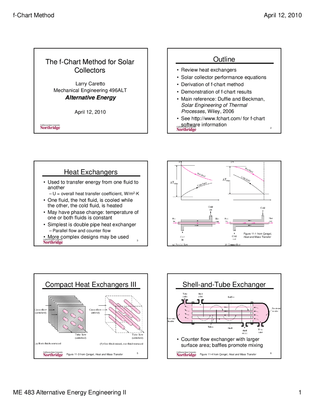 F Chart Method Alternative Energy Engineering Lecture Slides Docsity