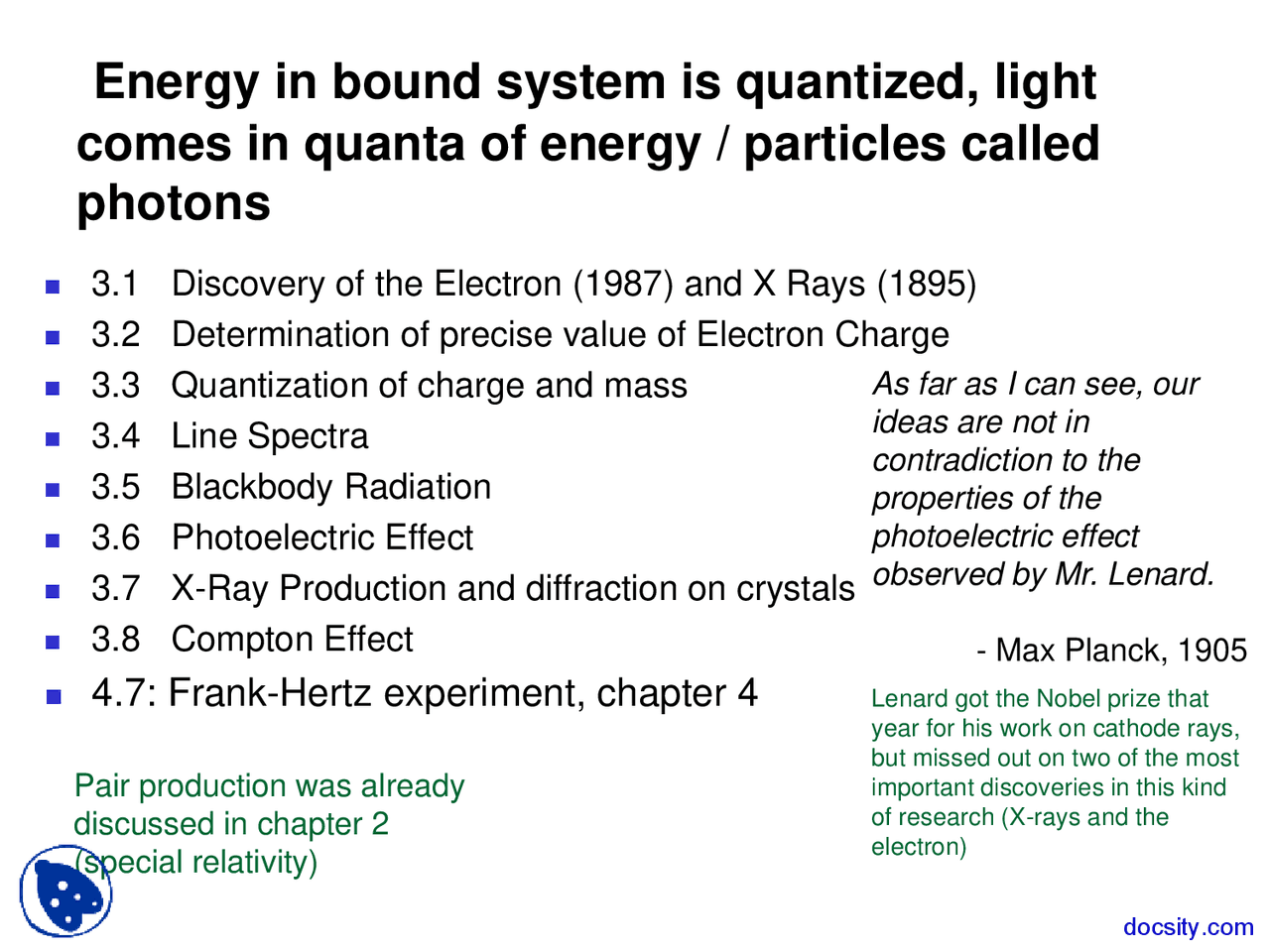 Photons Modern Physics Lecture Slides Docsity
