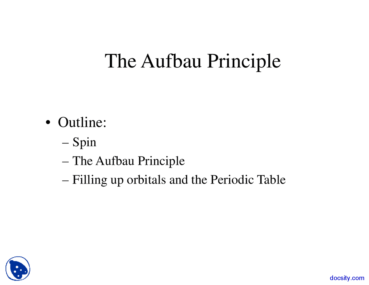 Aufbau Principle Chemical Principles Lecture Slides Docsity