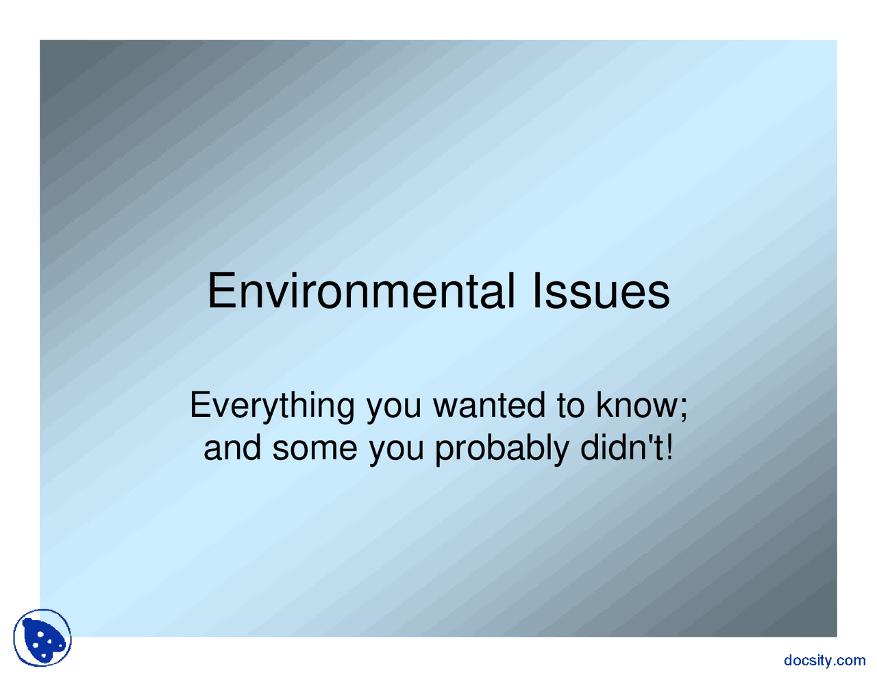 Environmental Issues Global Warming Biology Lecture Slides Docsity