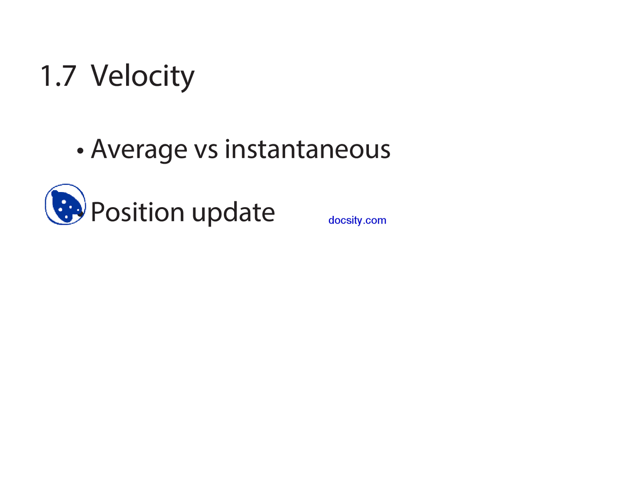 Velocity Engineering Physics Lecture Slides Docsity
