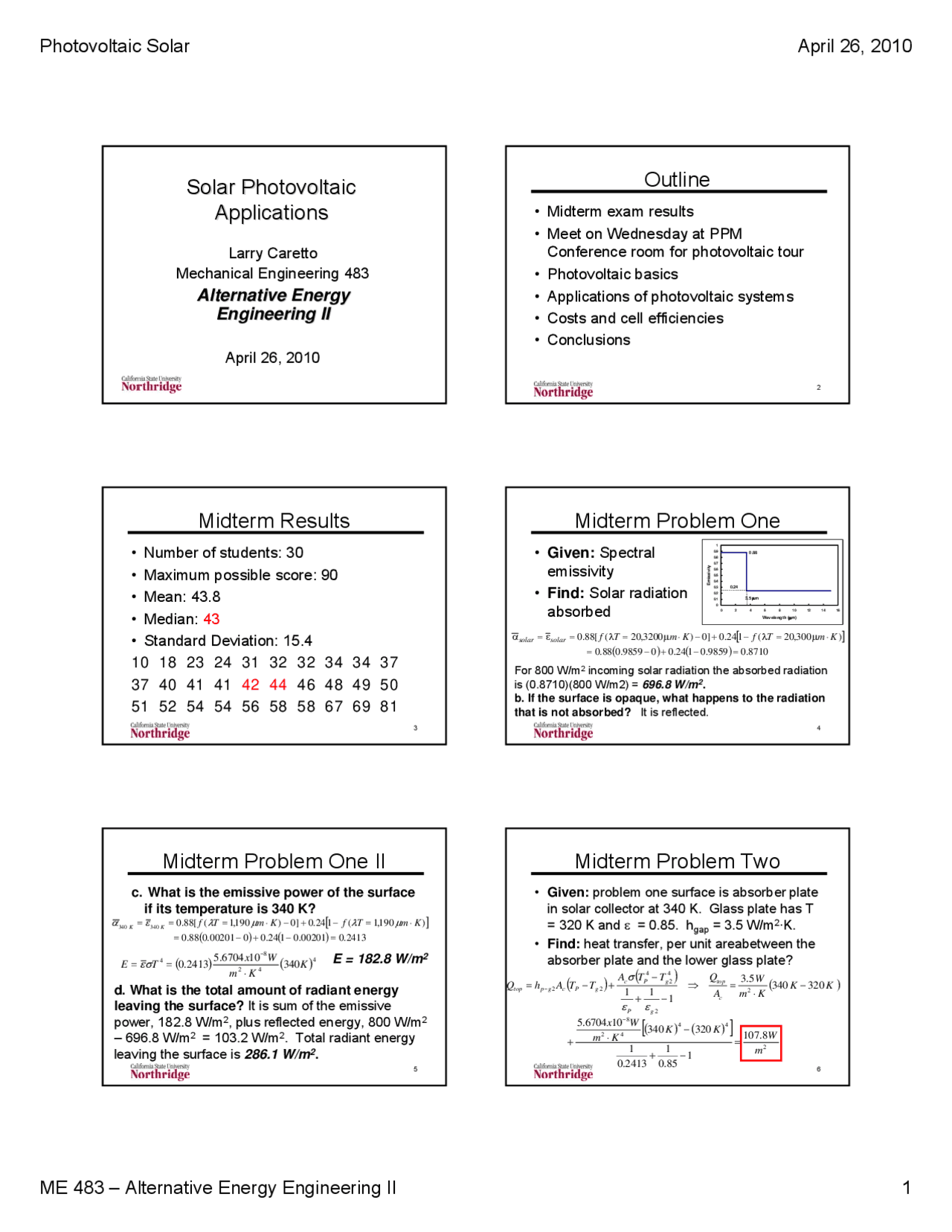 Solar Photovoltaic Applications Alternative Energy Engineering Lecture Slides Docsity 