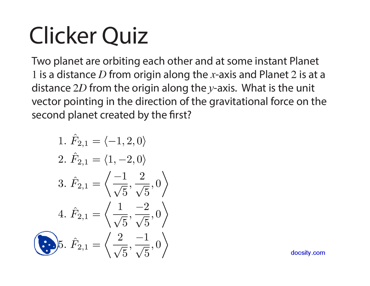Gravitational Force Engineering Physics Quiz Slides Docsity