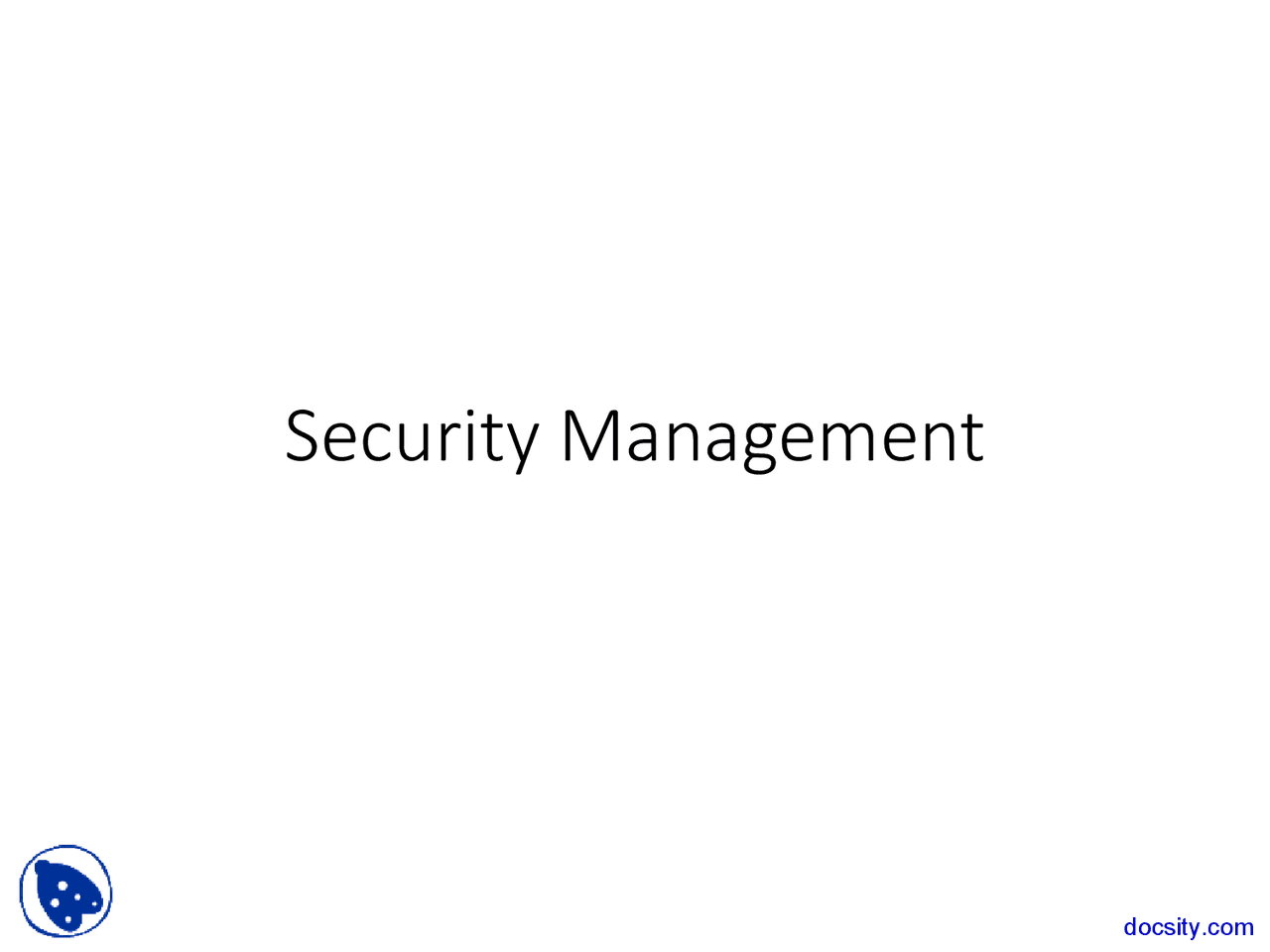 Security Management Distributed Operating Systems Lecture Slides Docsity