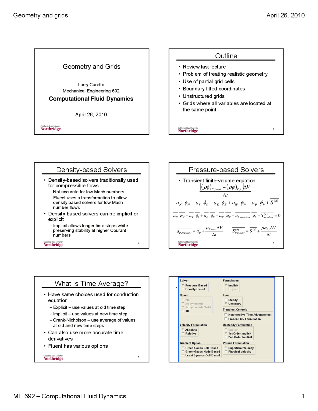 Geometry And Grids Computational Fluid Dynamics Lecture Slides