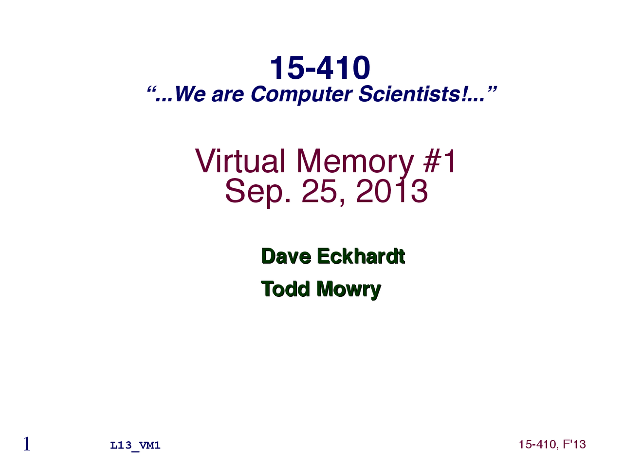 Virtual Memory - Operating System Design and Implementation - Lecture Slides | Slides Operating ...