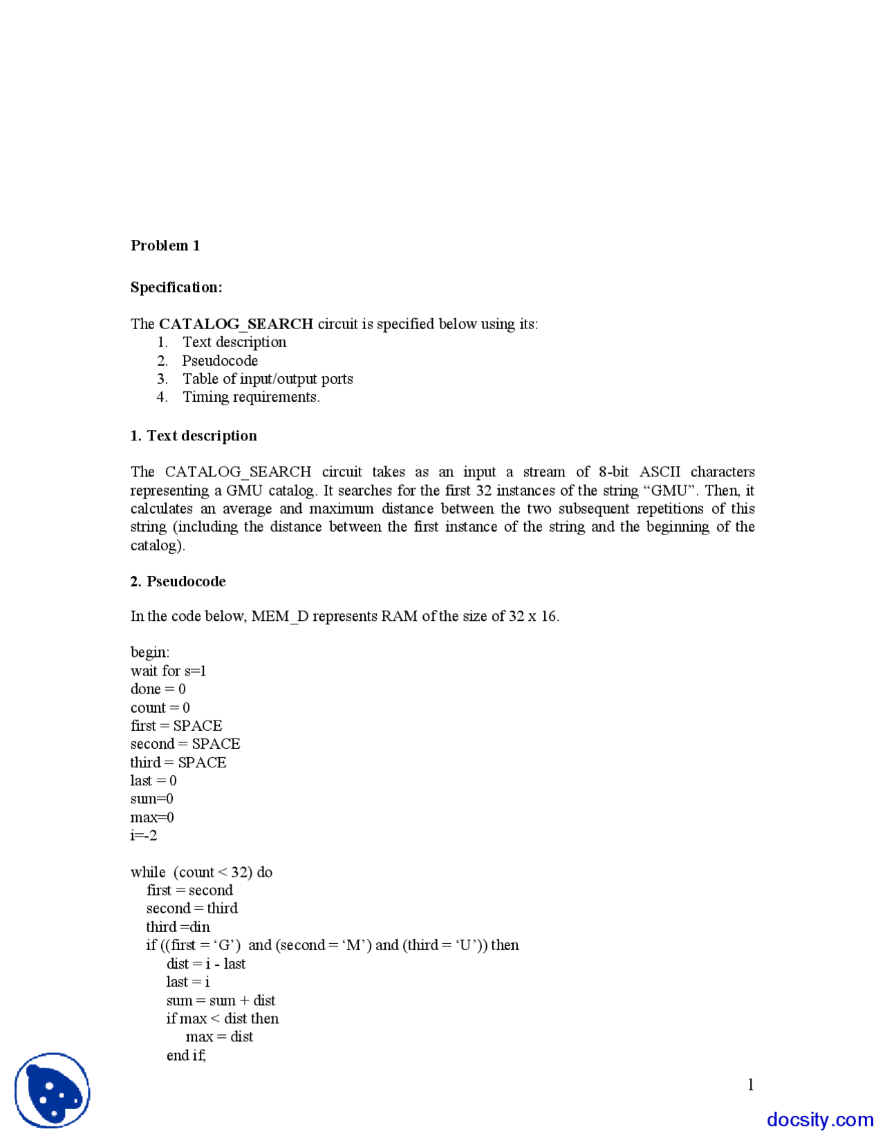 Catalog Search Circuit Digital System Design With Vhdl Homework