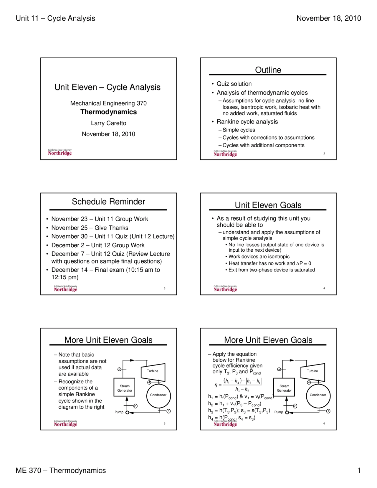 Cycle Analysis - Thermodynamics - Lecture Slides | Slides ...