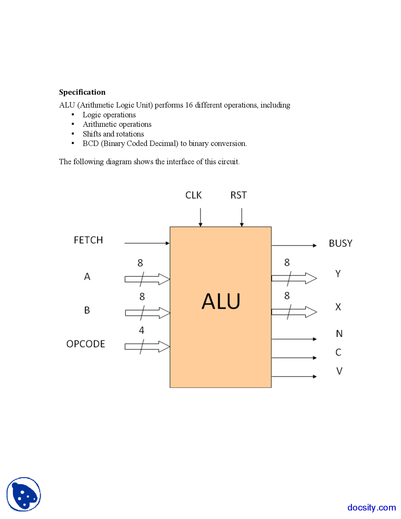 Arithmetic Logic Unit Digital System Design With Vhdl Homework