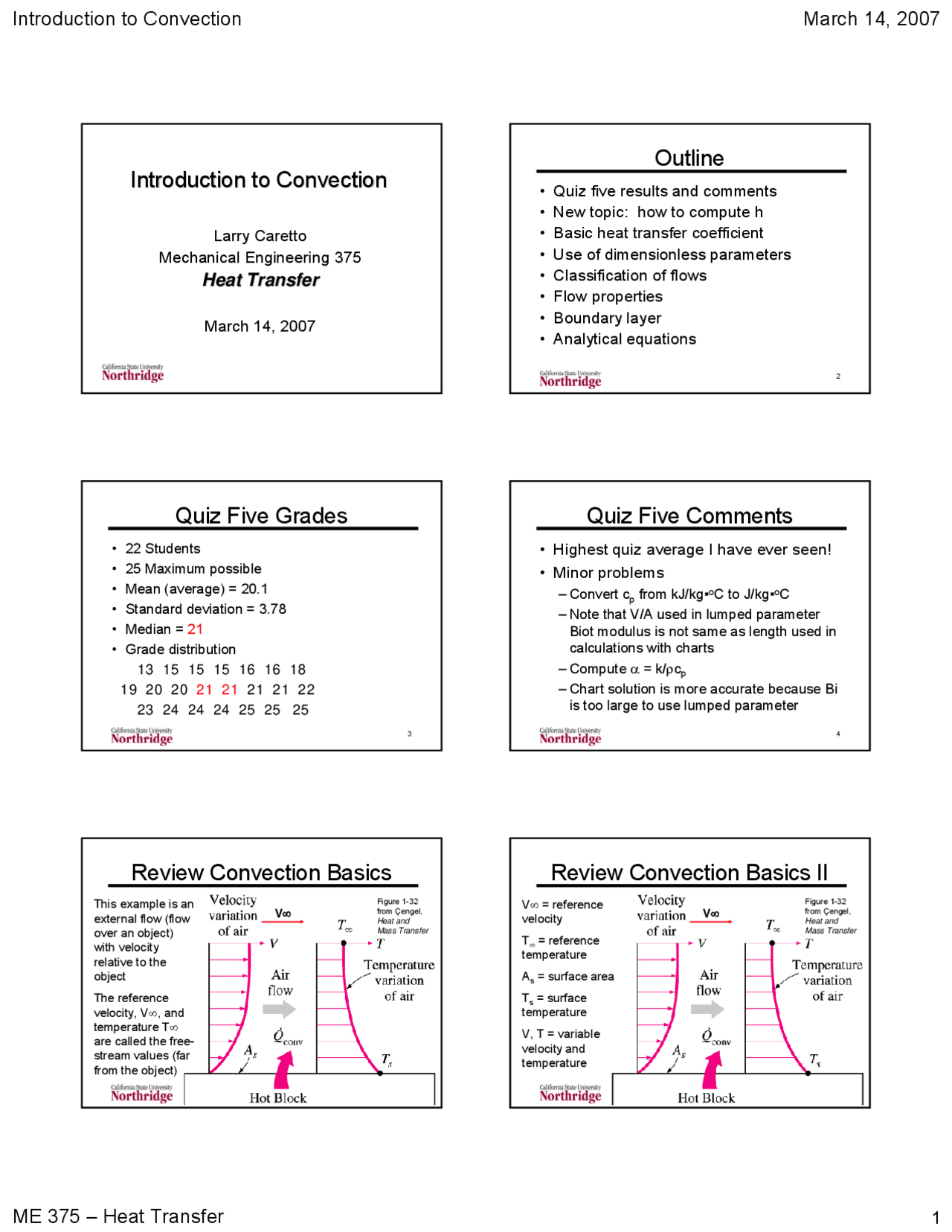 Introduction To Convection Heat Transfer Lecture Slides Docsity