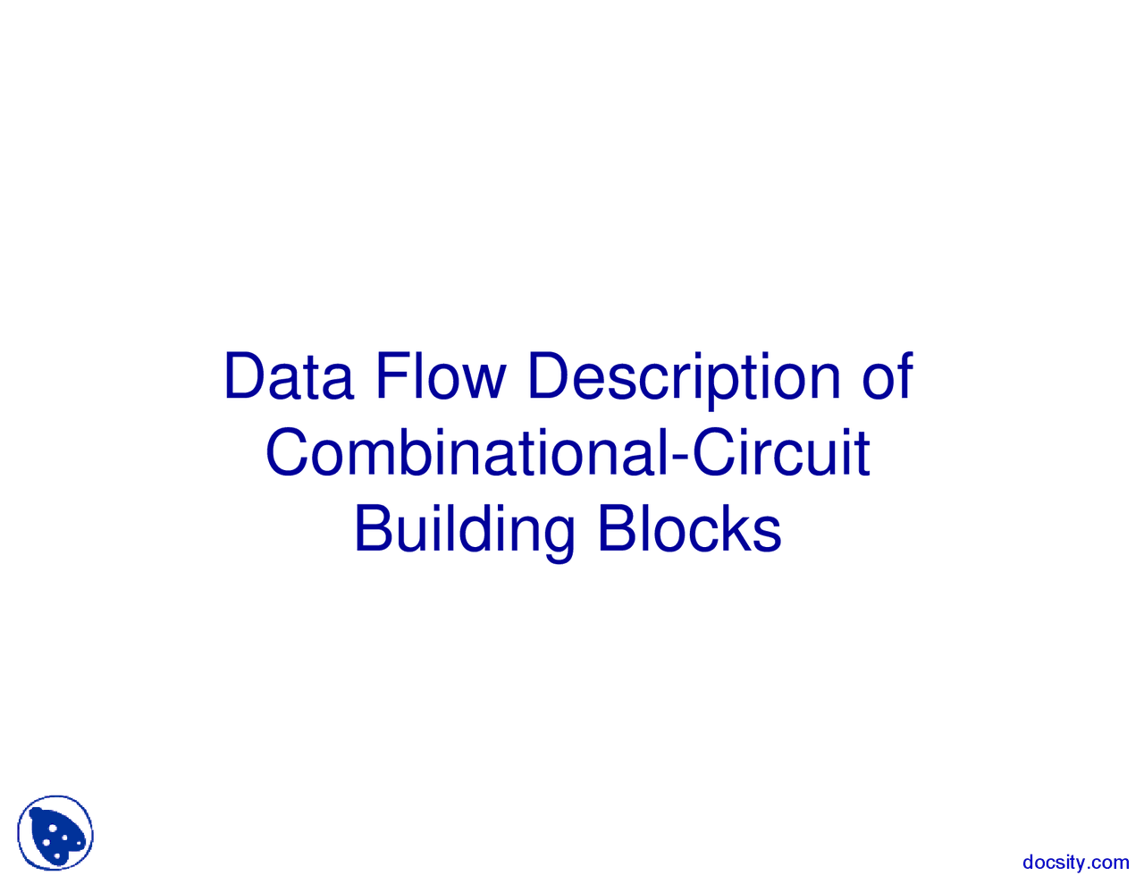 Data Flow Description Digital System Design With Vhdl Lecture