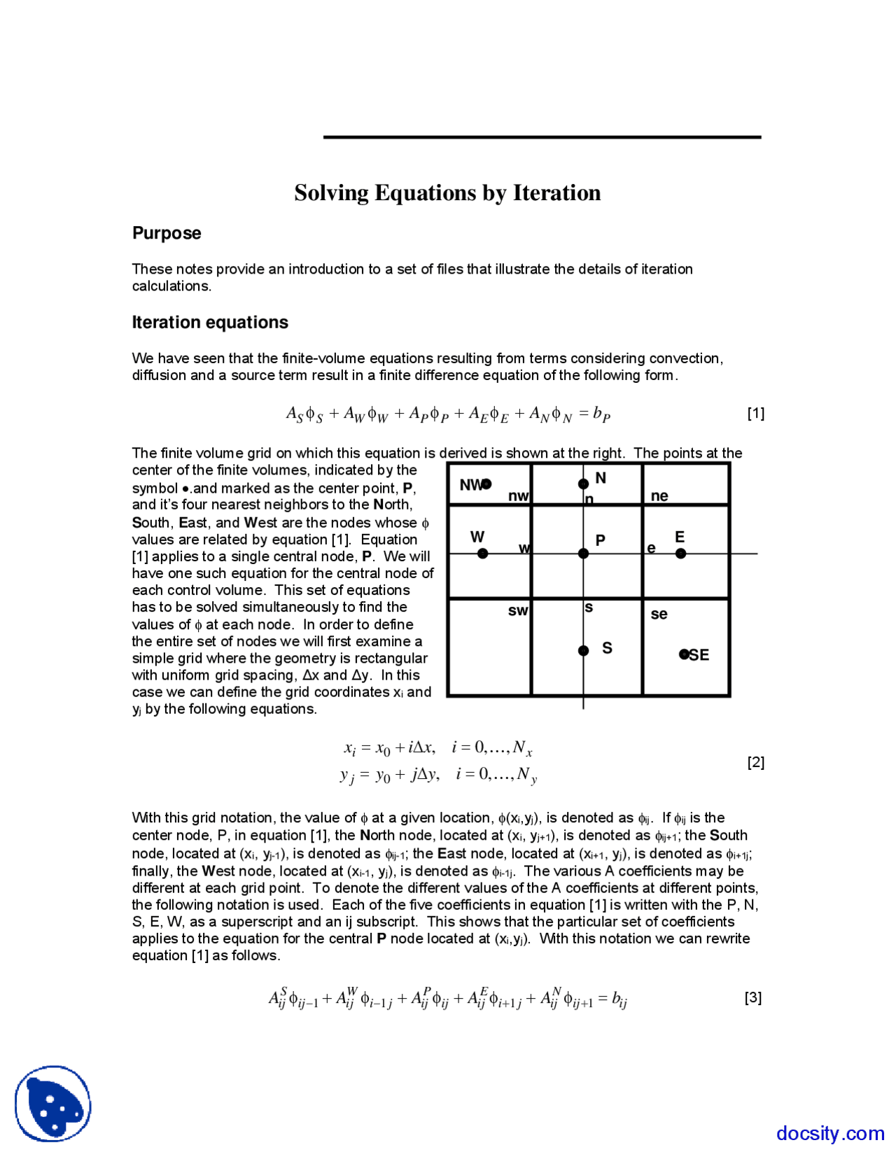 Solving Equations By Iteration Computational Fluid Dynamics Lecture Notes Docsity