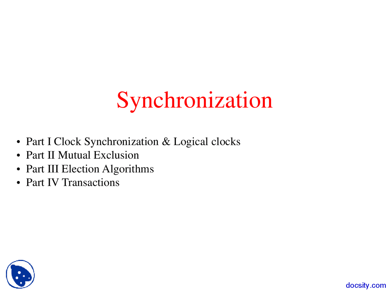 Synchronization Distributed Operating Systems Lecture Slides Docsity 1460
