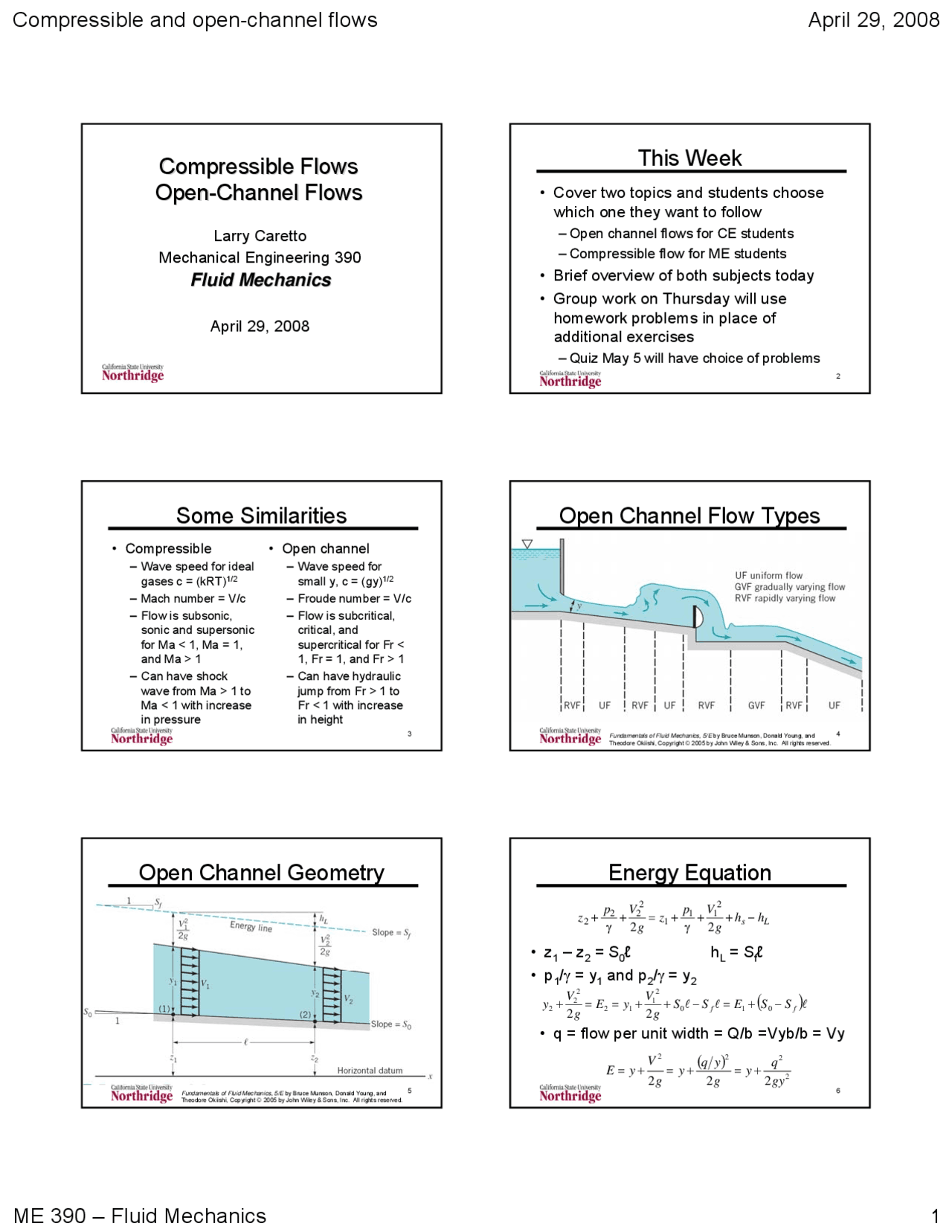 Compressible and Open Channel Flows - Fluid Mechanics - Lecture Slides - Docsity