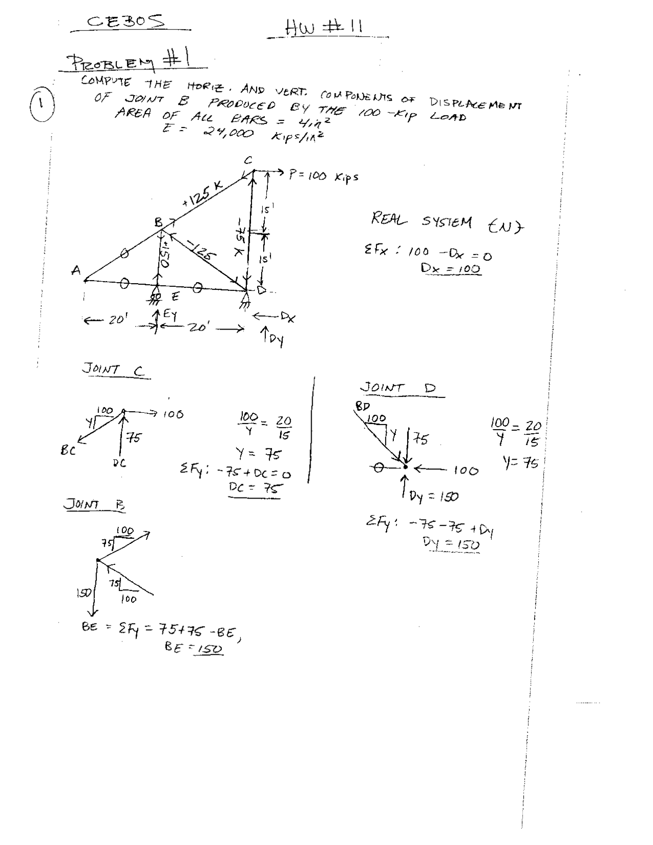 Homework 11 Solution Introduction To Structural Analysis Ce 305