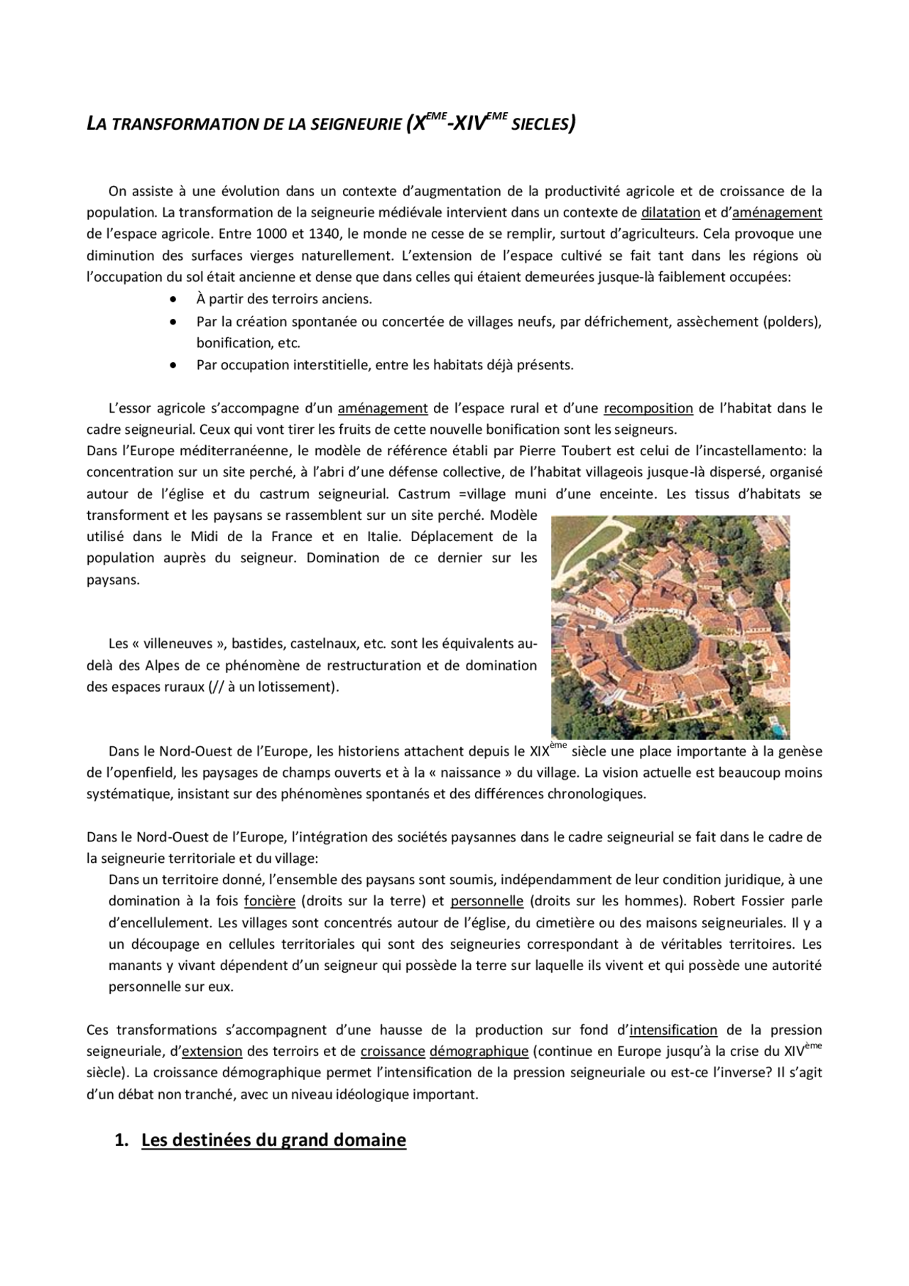 Notes sur la transformation de la seigneurie (Xeme-XIVeme siecles ...