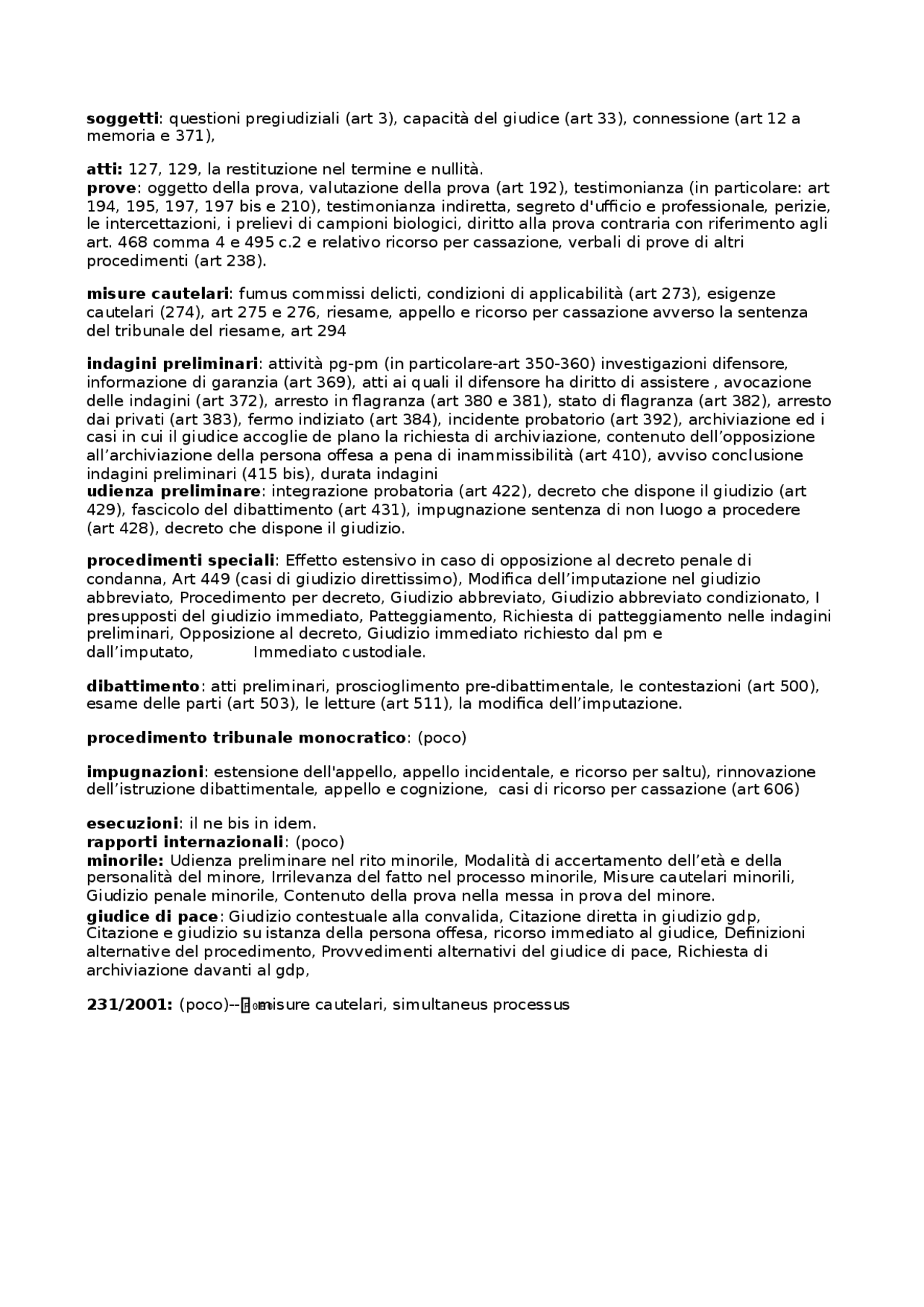 Domande Procedura Penale Docsity