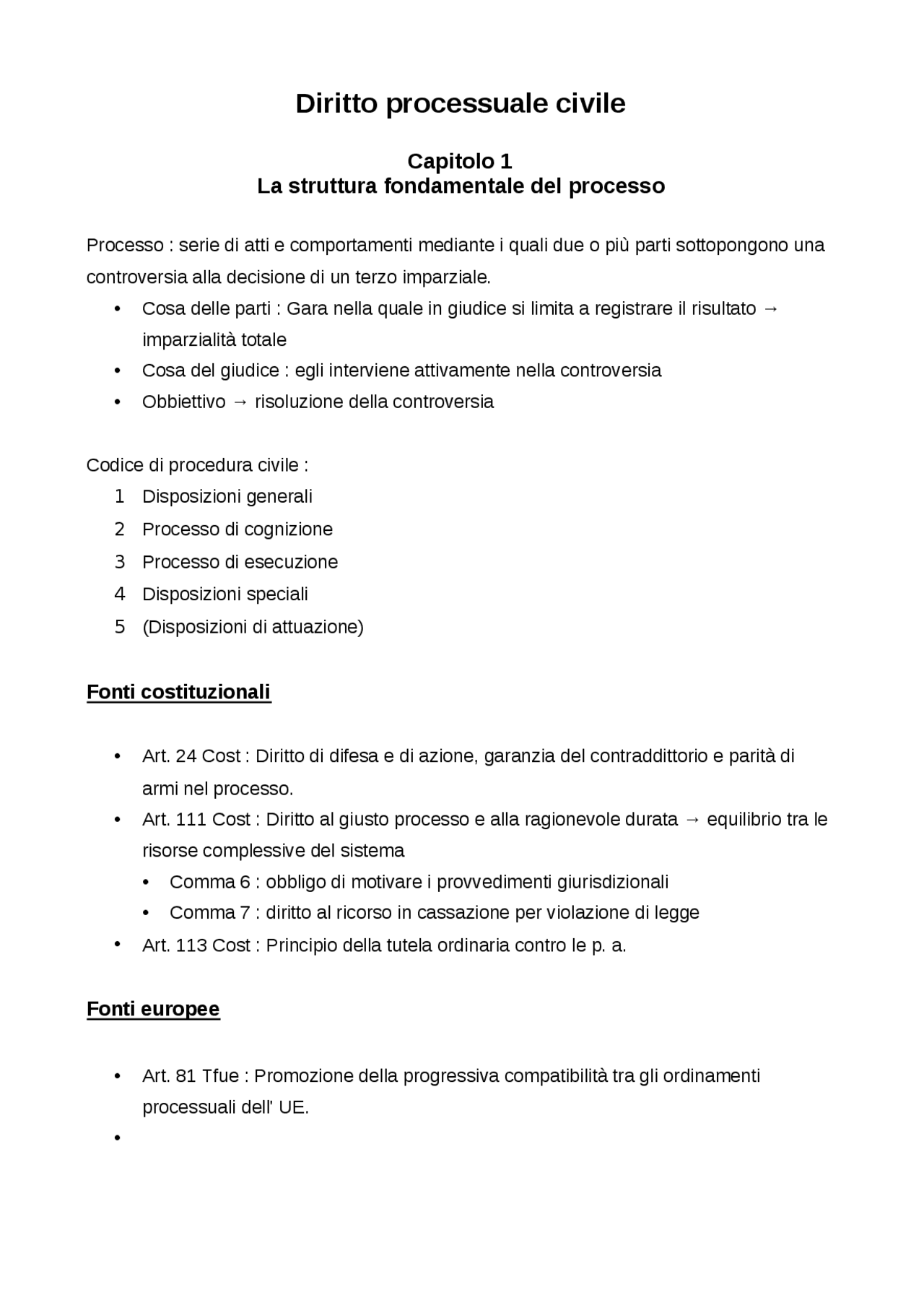Schemi Diritto Processuale Civile Docsity