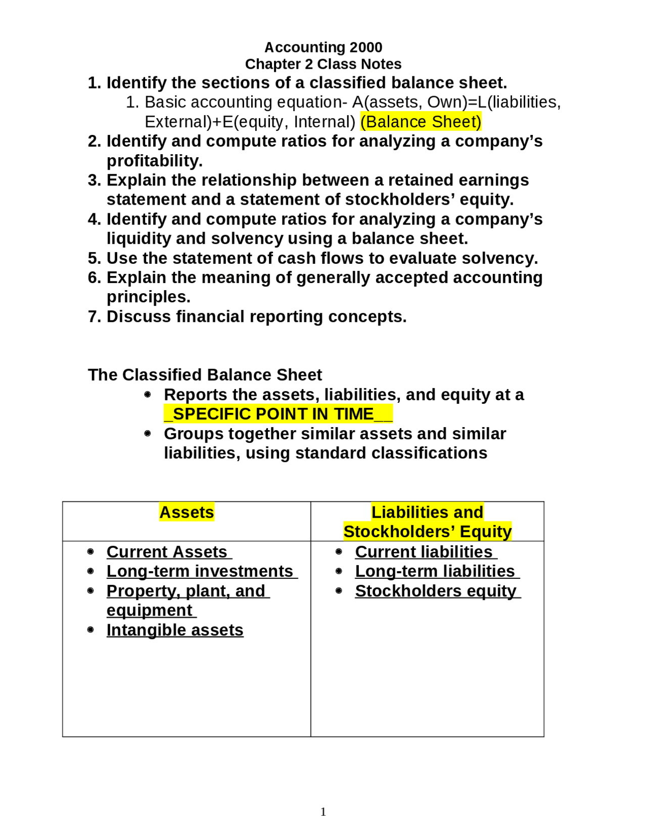 Chapter 2 Notes - Survey of Accounting | ACCT 2000 - Docsity