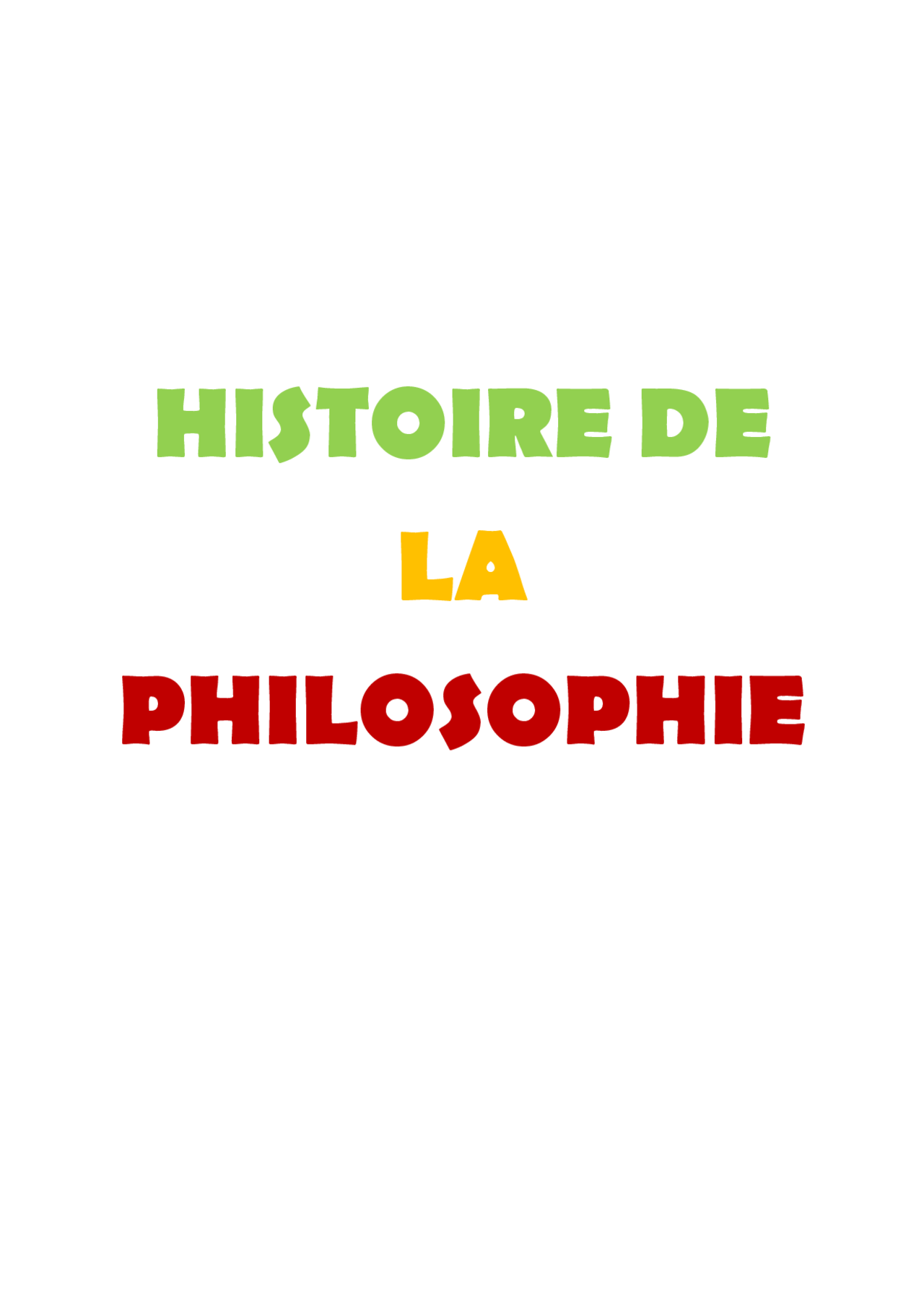 Notes Complètes Sur Lhistoire De La Philosophie 1° Partie Docsity