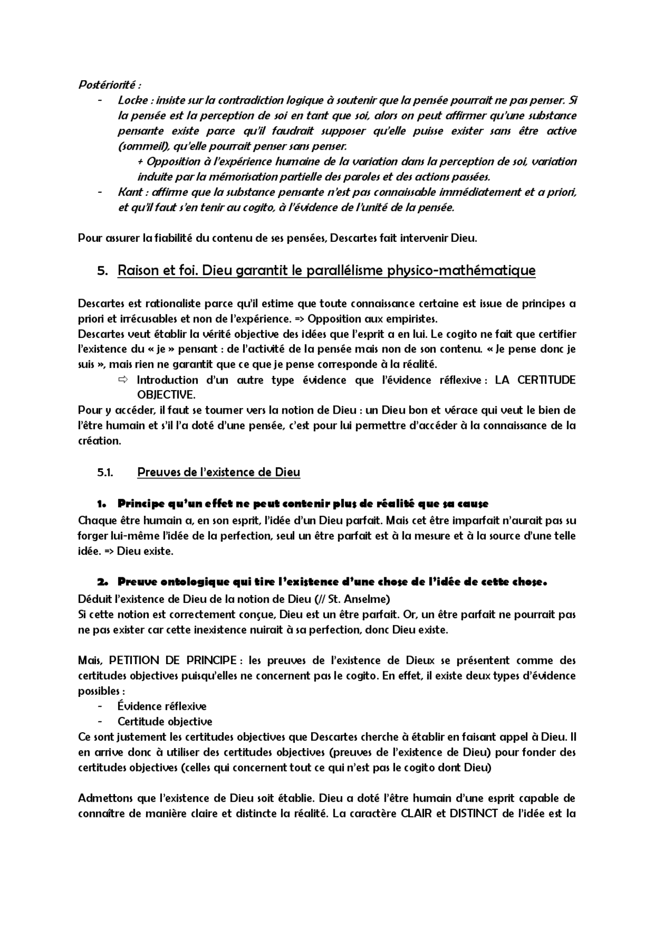 Notes Complètes Sur Lhistoire De La Philosophie 2° Partie Docsity