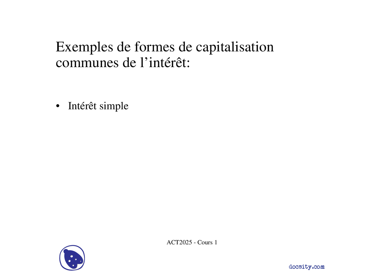 Notes Sur Le Thème Des Mathématiques Financières 2° Partie Apuntes
