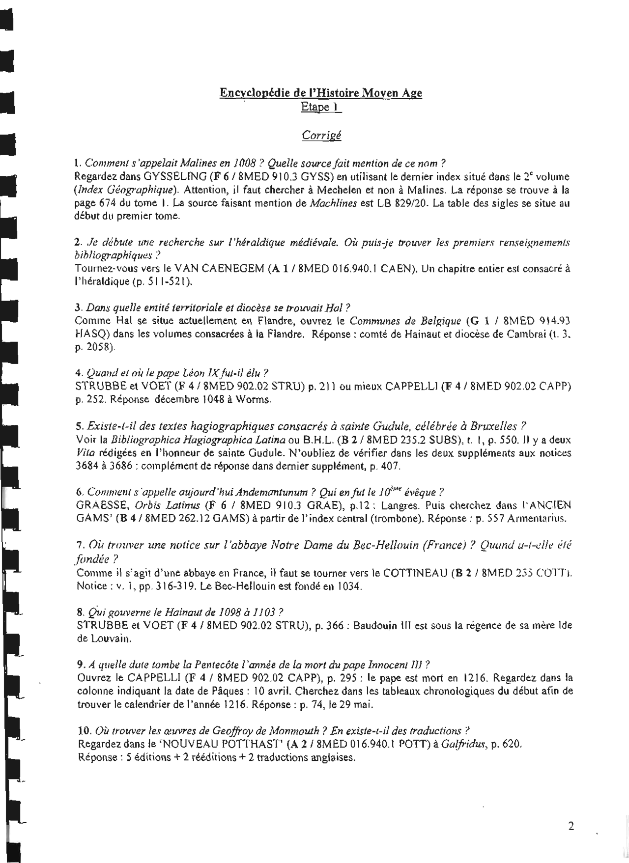 Notes Sur Lencyclopédie Dhistoire Le Moyen Age 2° Partie Docsity