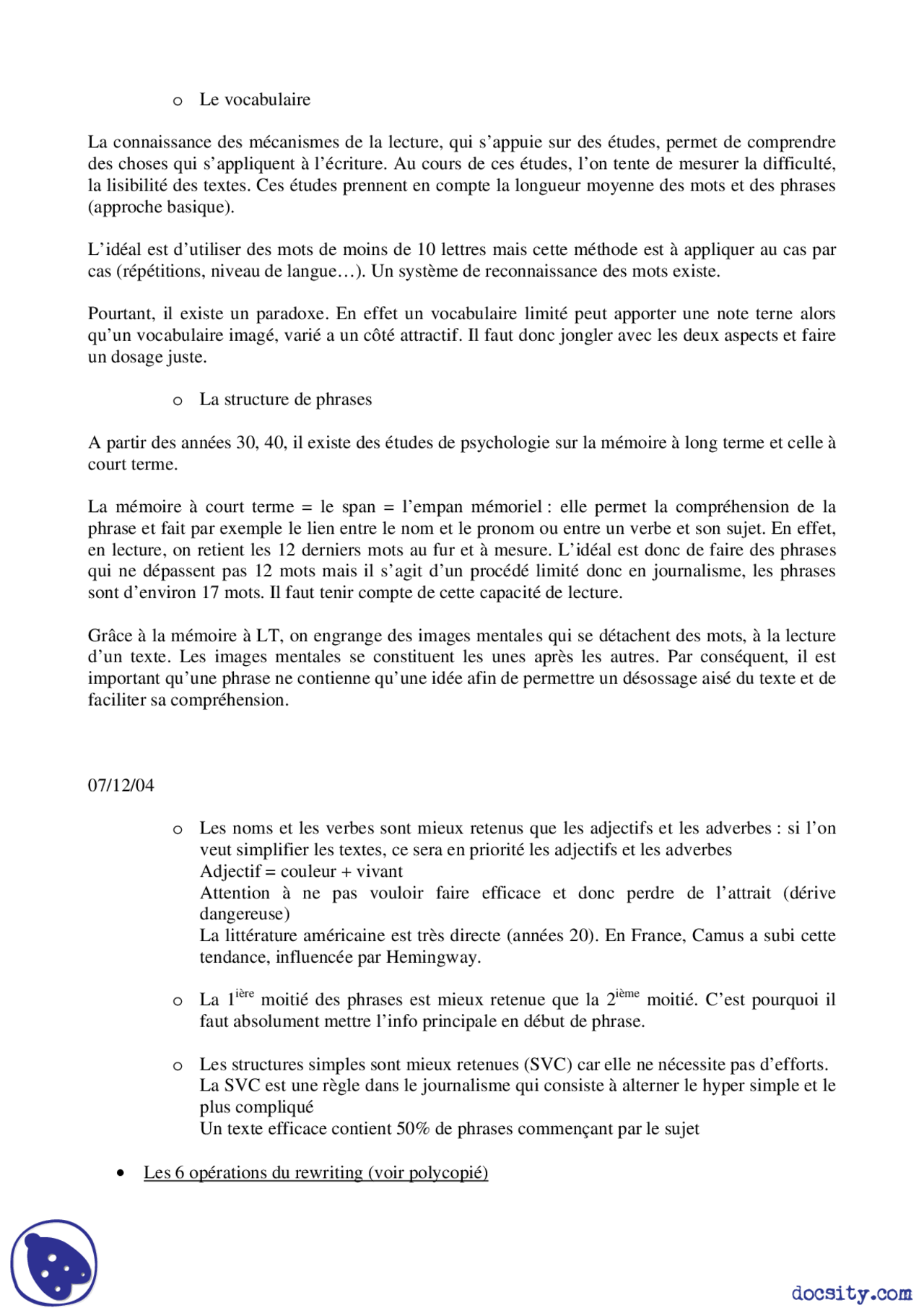 Notes Sur Les Principes De Communication 2° Partie Docsity