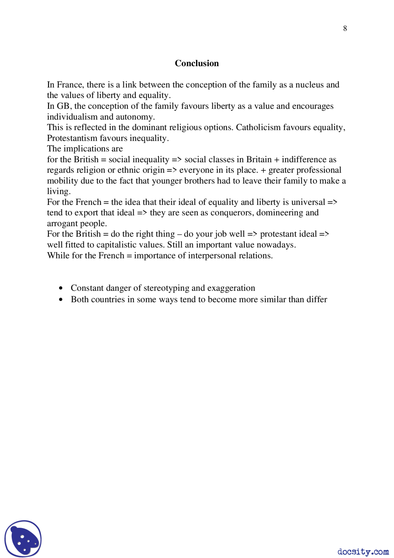 Notes Sur La Question Franco British Cultural Differences 2° Partie