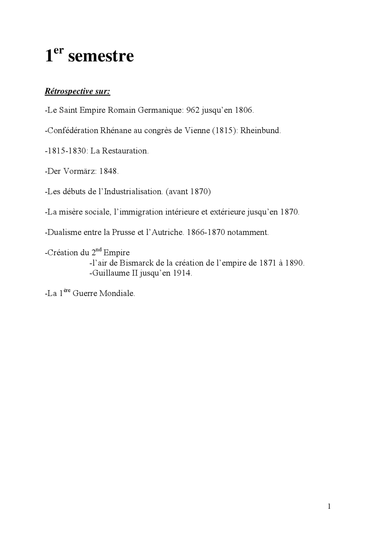 Notes Sur Le Thème De La Civilisation Allemande 1° Partie Docsity