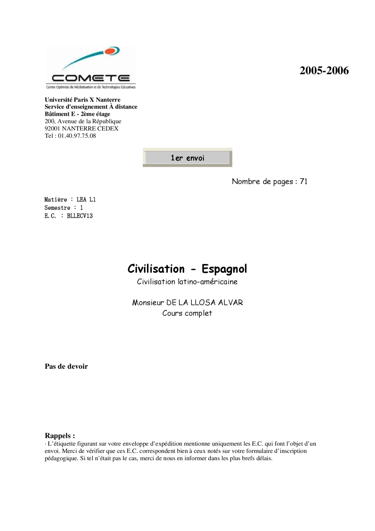 Notes Sur La Civilisation Latino Américaine Docsity