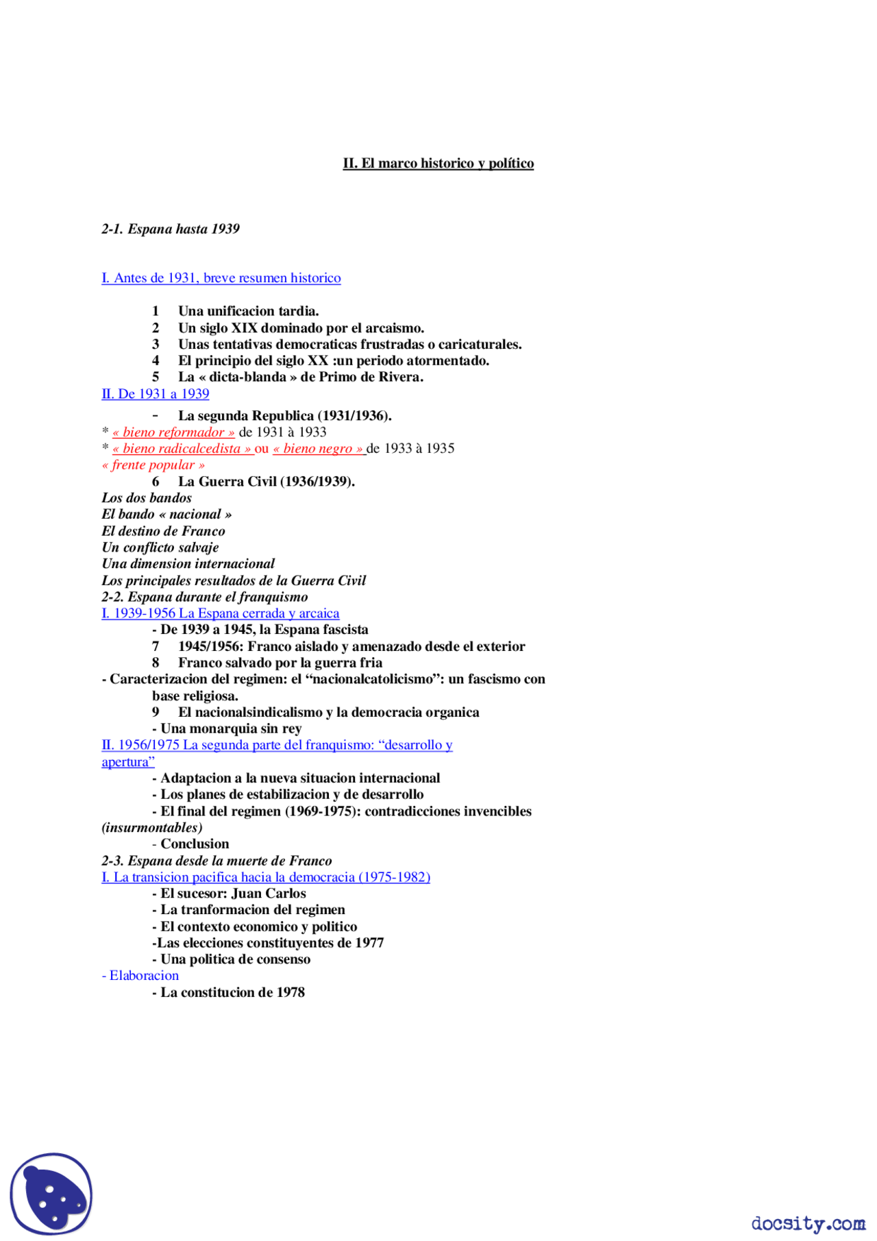 Notes Sur La Civilisation Espagnole 1° Partie Docsity