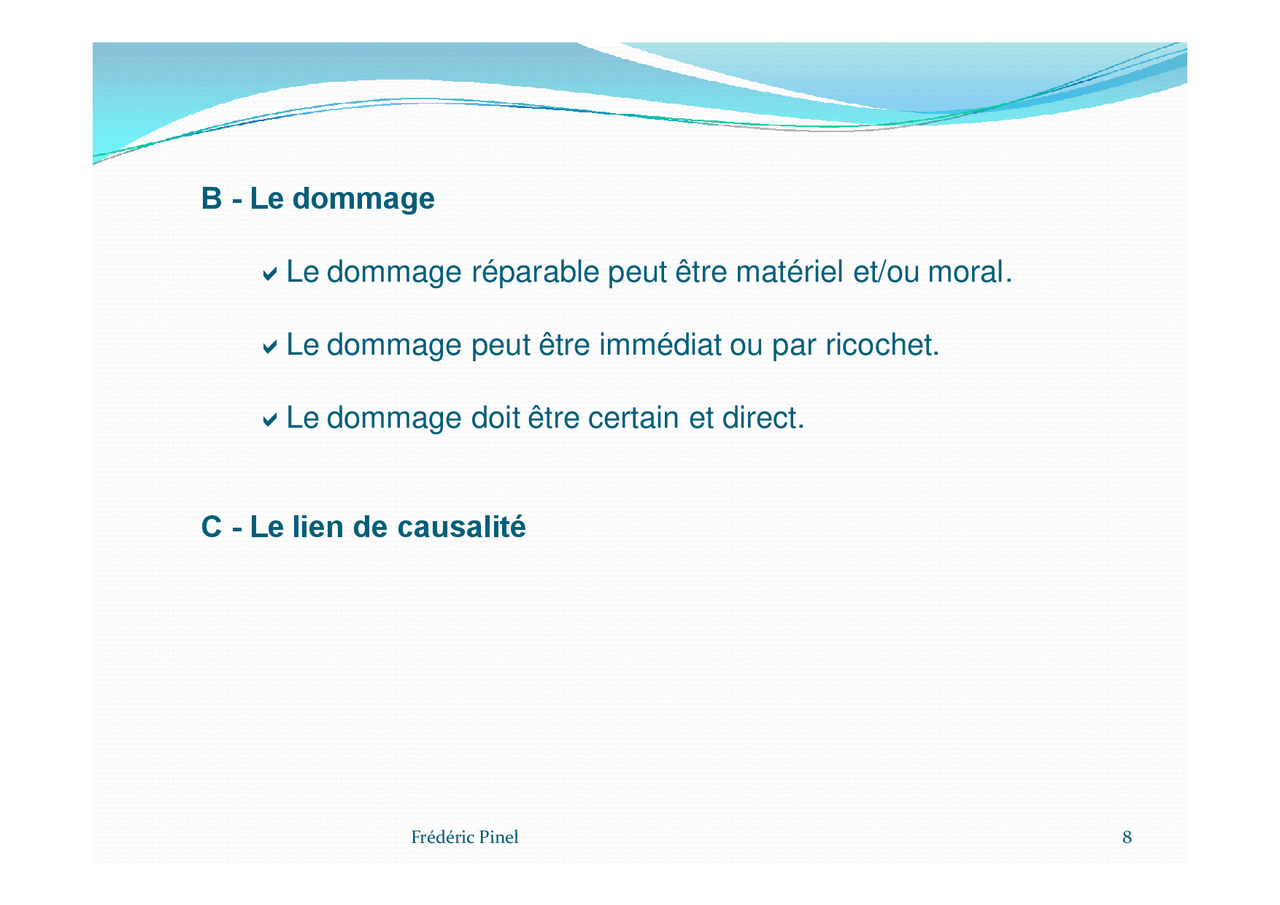 Notes Sur La Responsabilité Civile 2° Partie Docsity