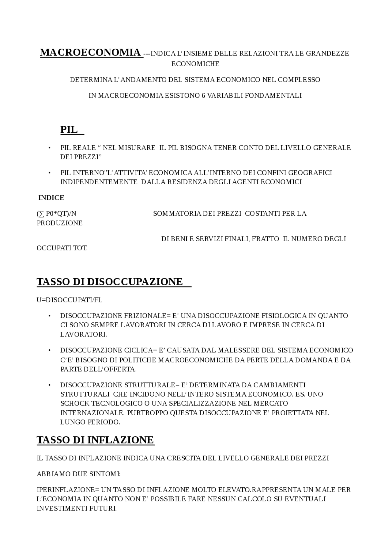 Macroeconomia 1 Docsity