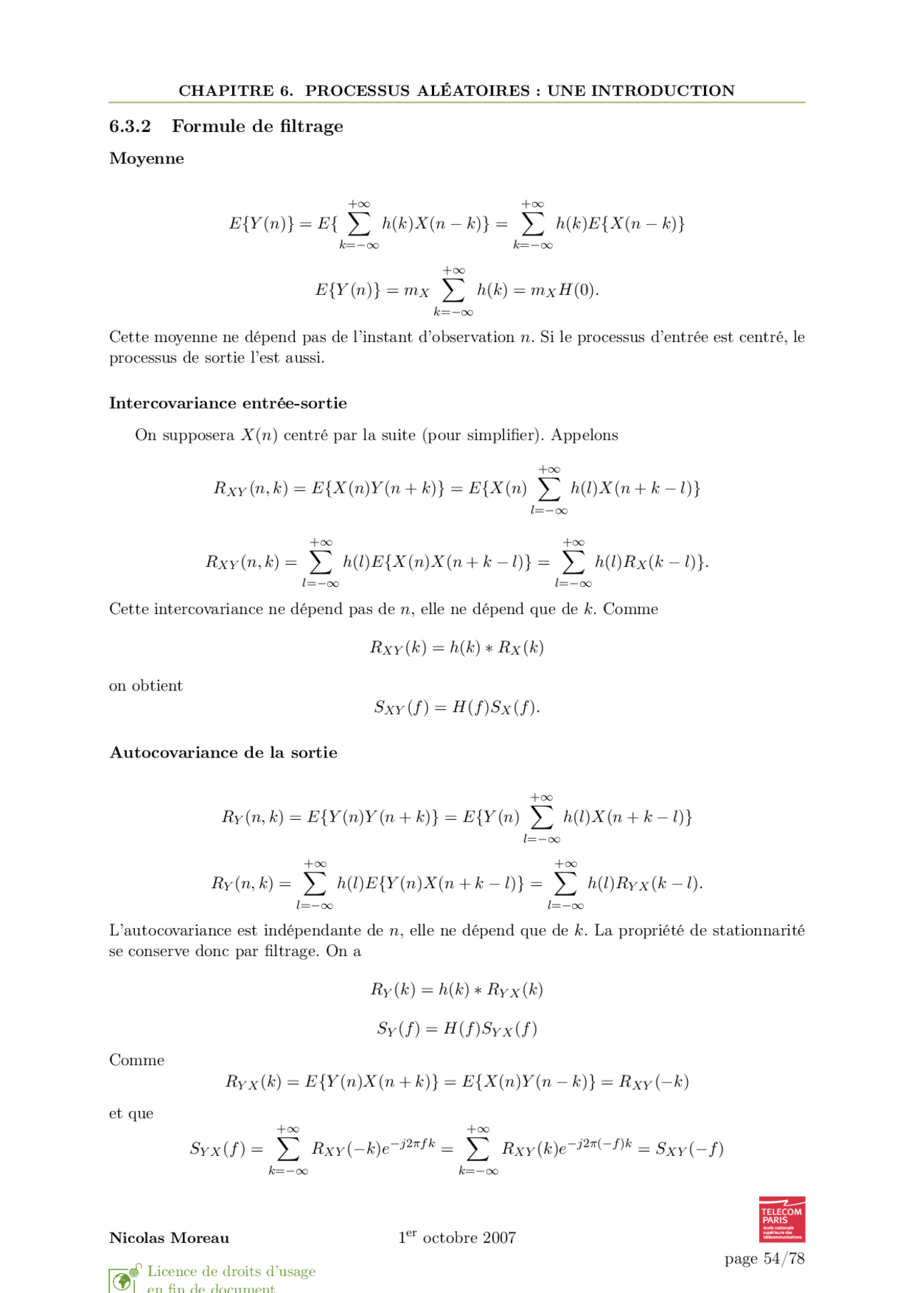 Notes Sur Les Bases Du Traitement Du Signal 3° Partie Docsity