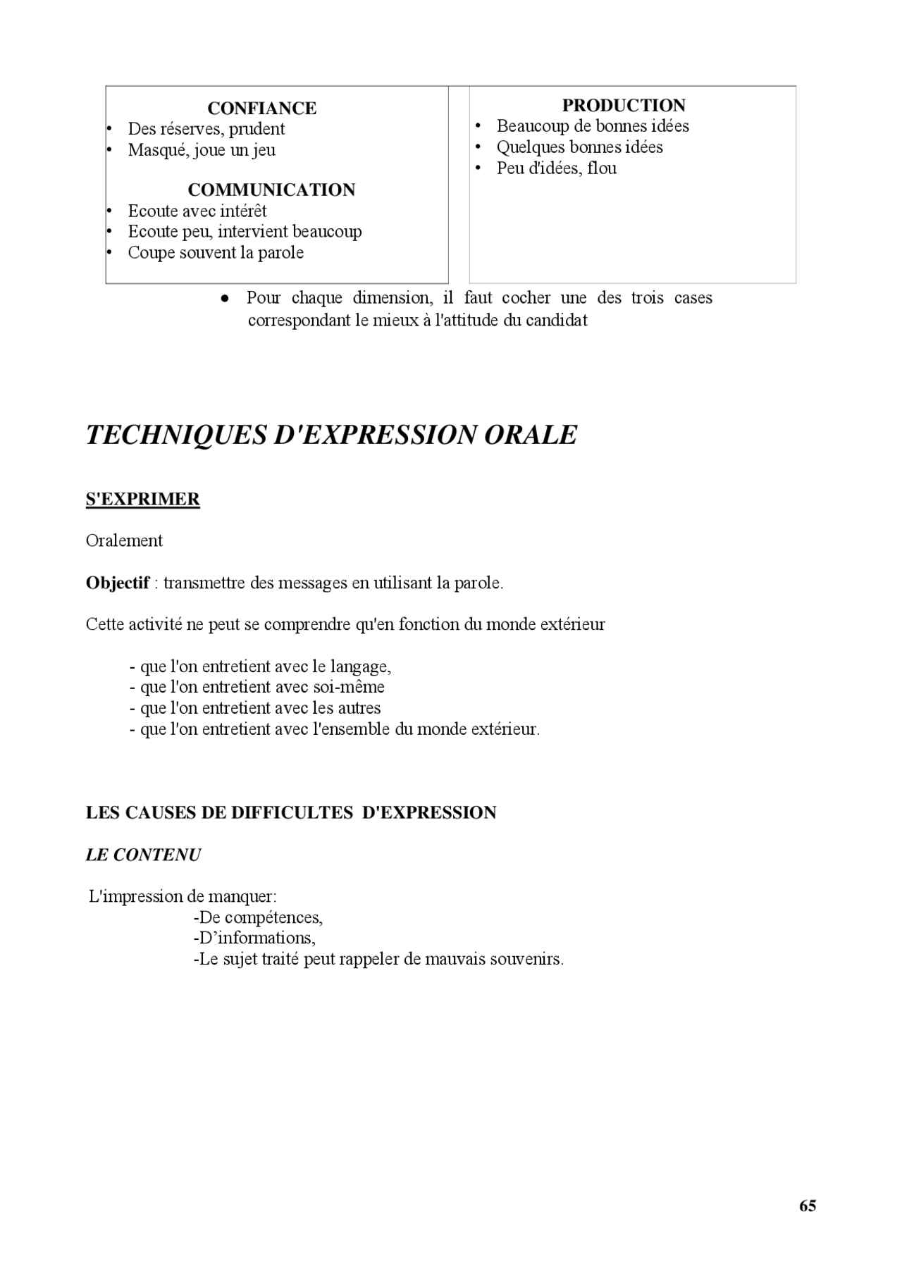 Notes Sur Le Module De Communication Orale 3° Partie Docsity