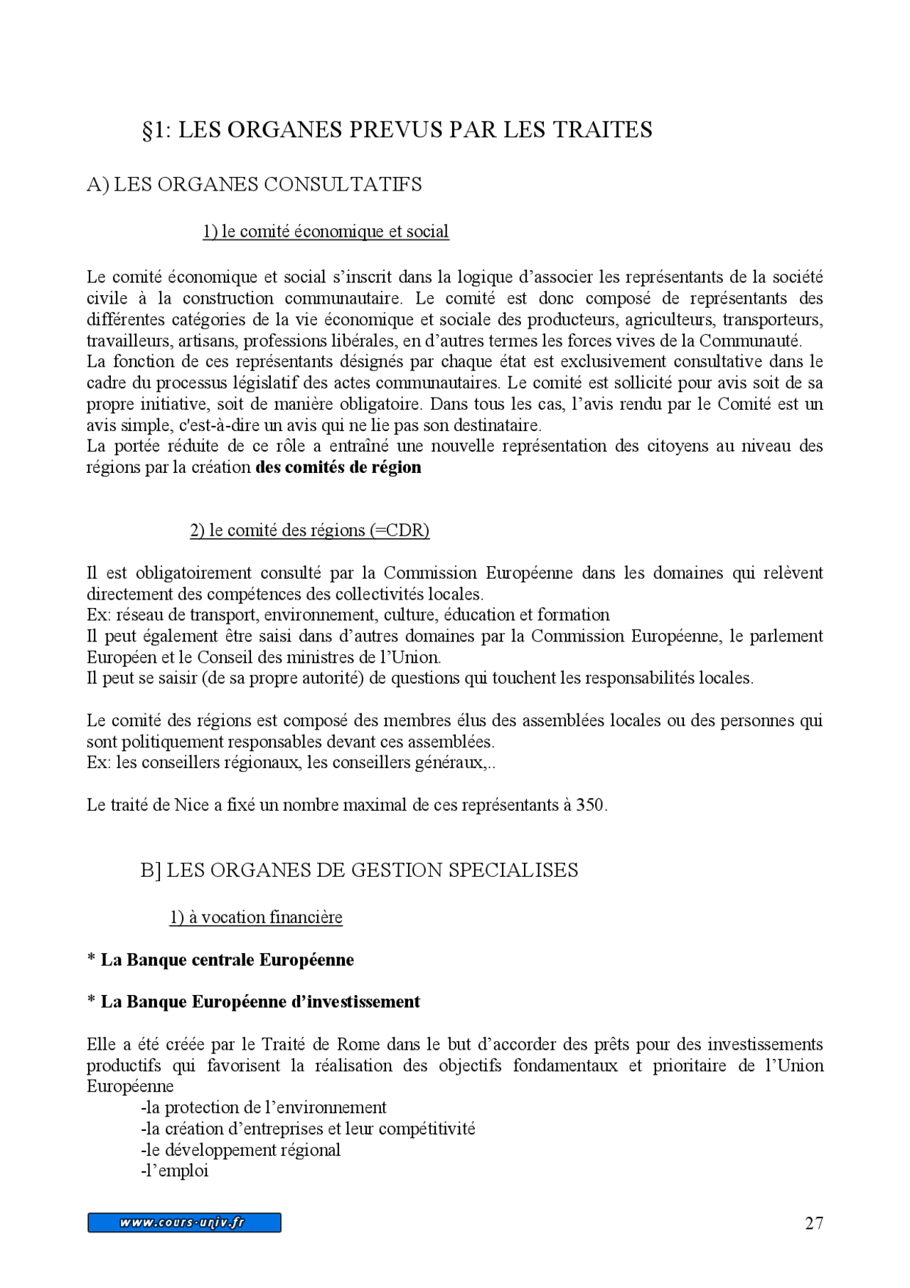 Notes Sur Le Droit Communautaire 3° Partie Docsity