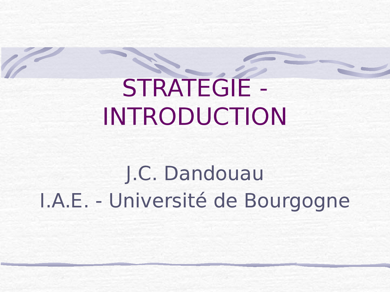 Notes Sur Lintroduction Du Thème De La Stratégie Docsity