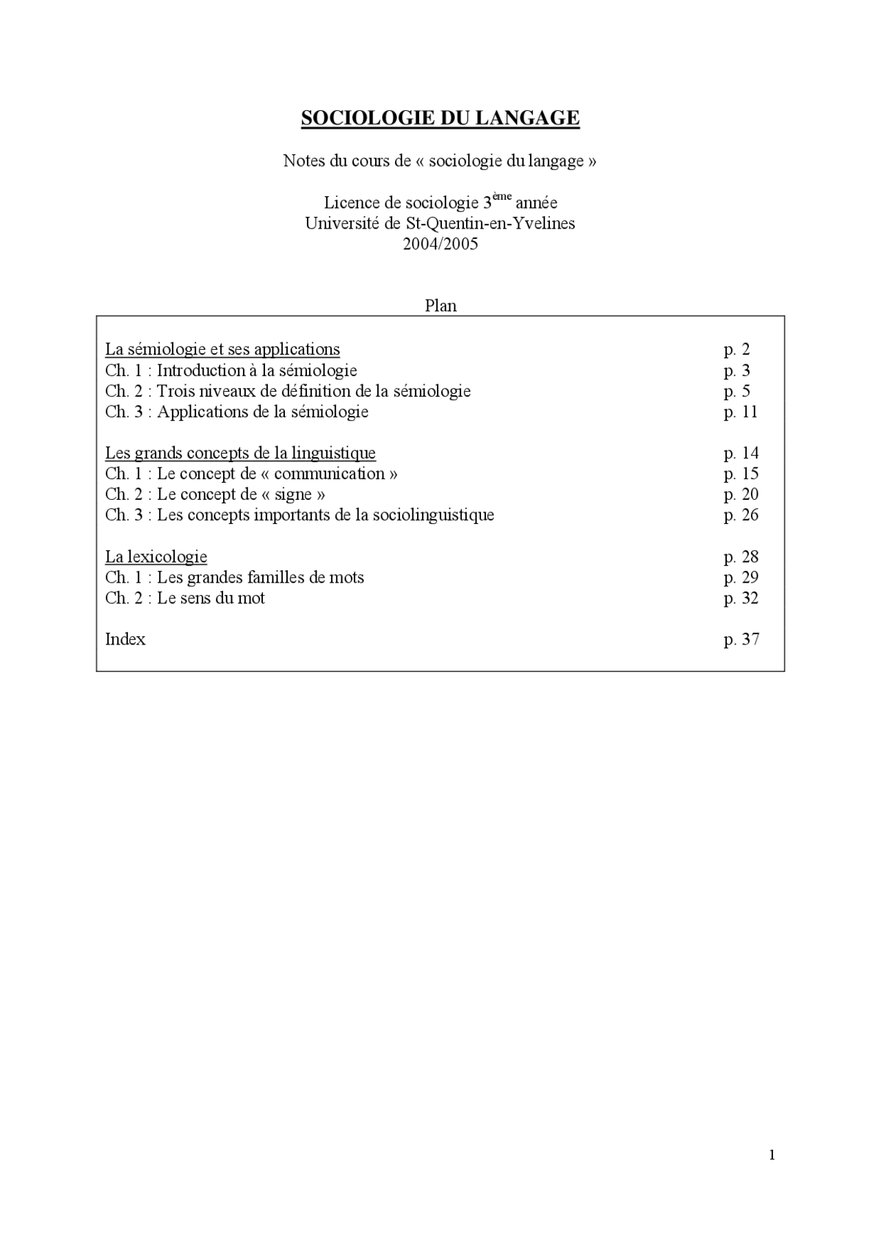 Notes Sur La Sociologie Du Langage Docsity