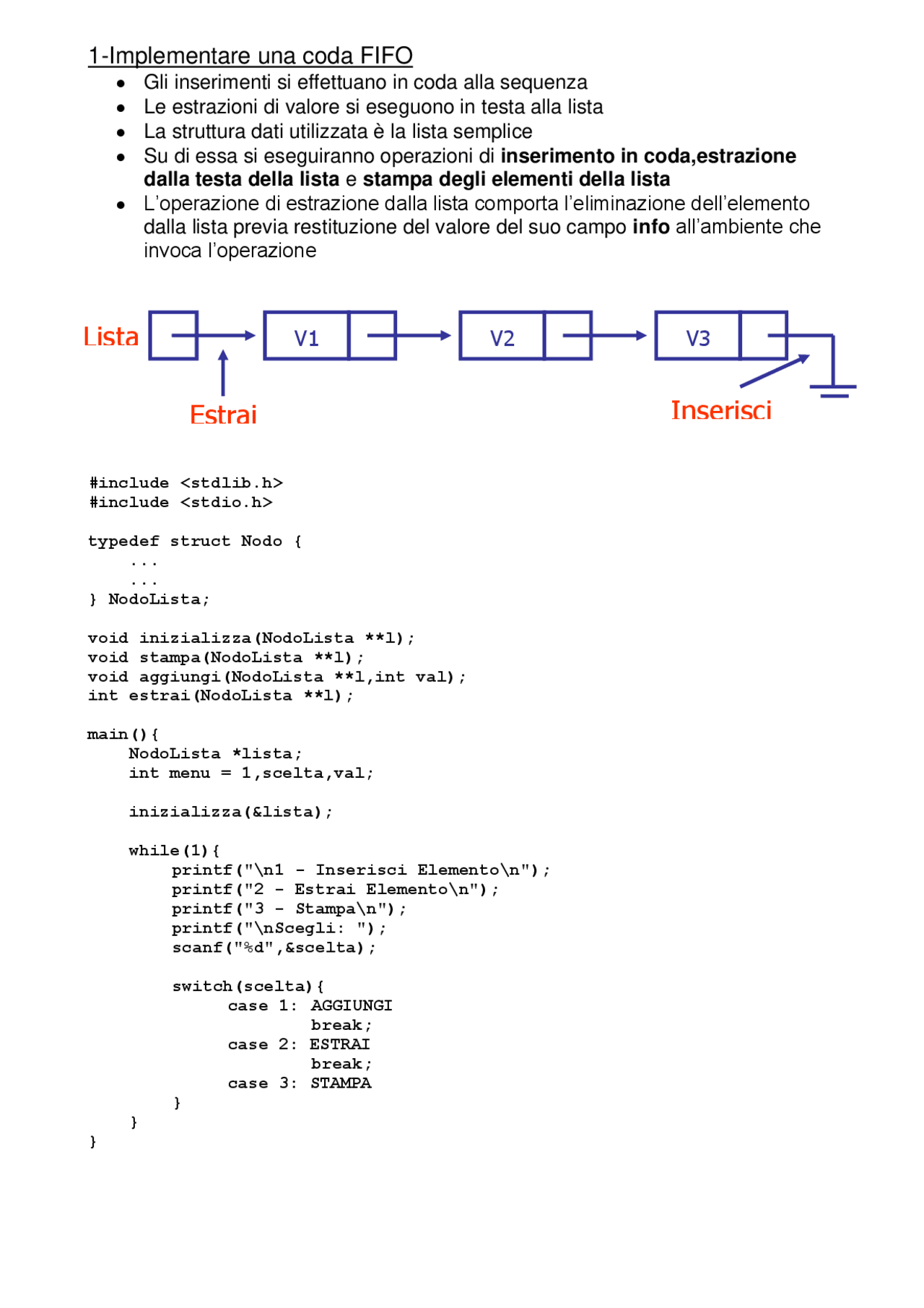 Liste E Code Linguaggio C Docsity