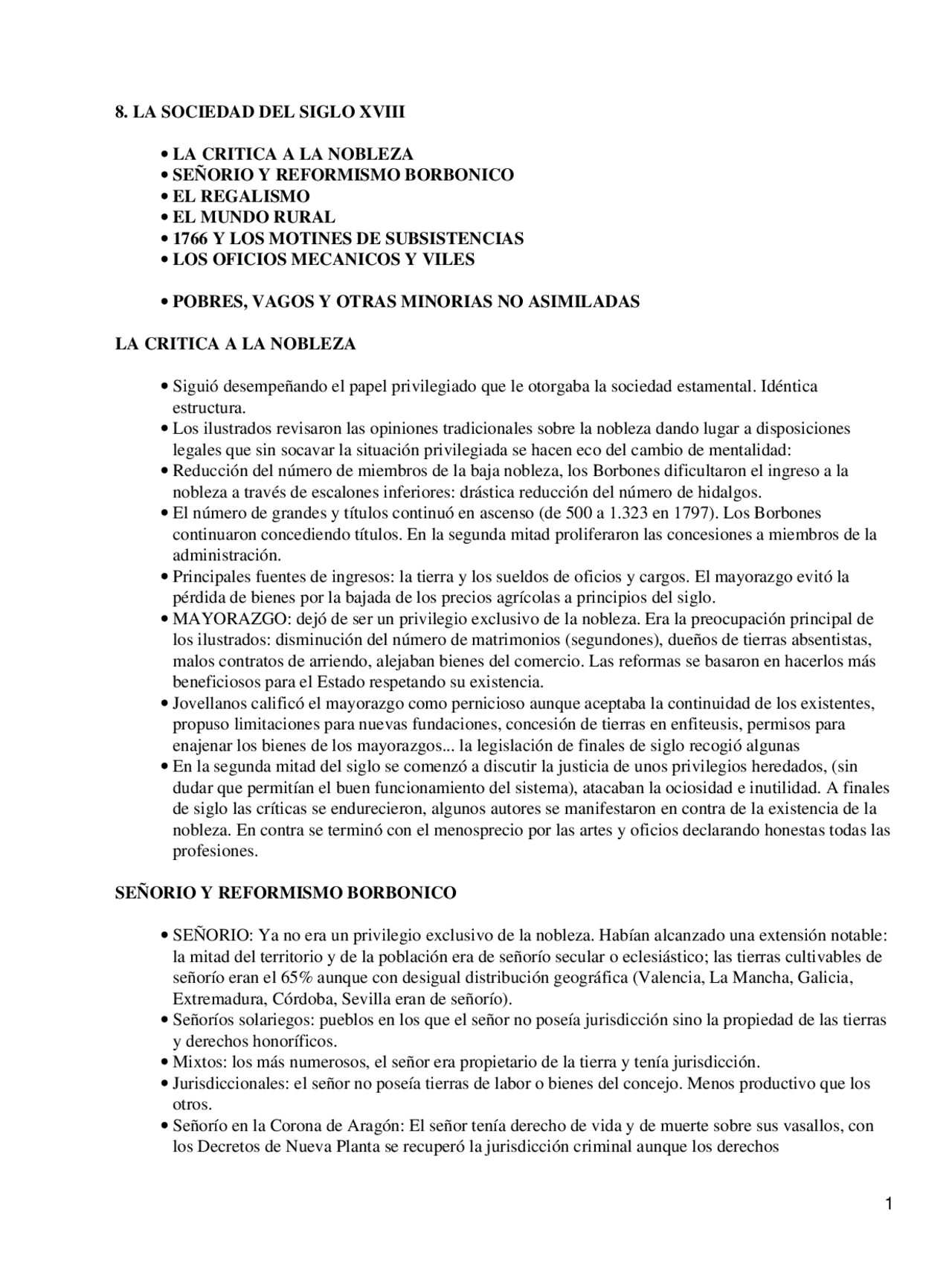 Apuntes Sobre La Sociedad Del Siglo Xviii Docsity