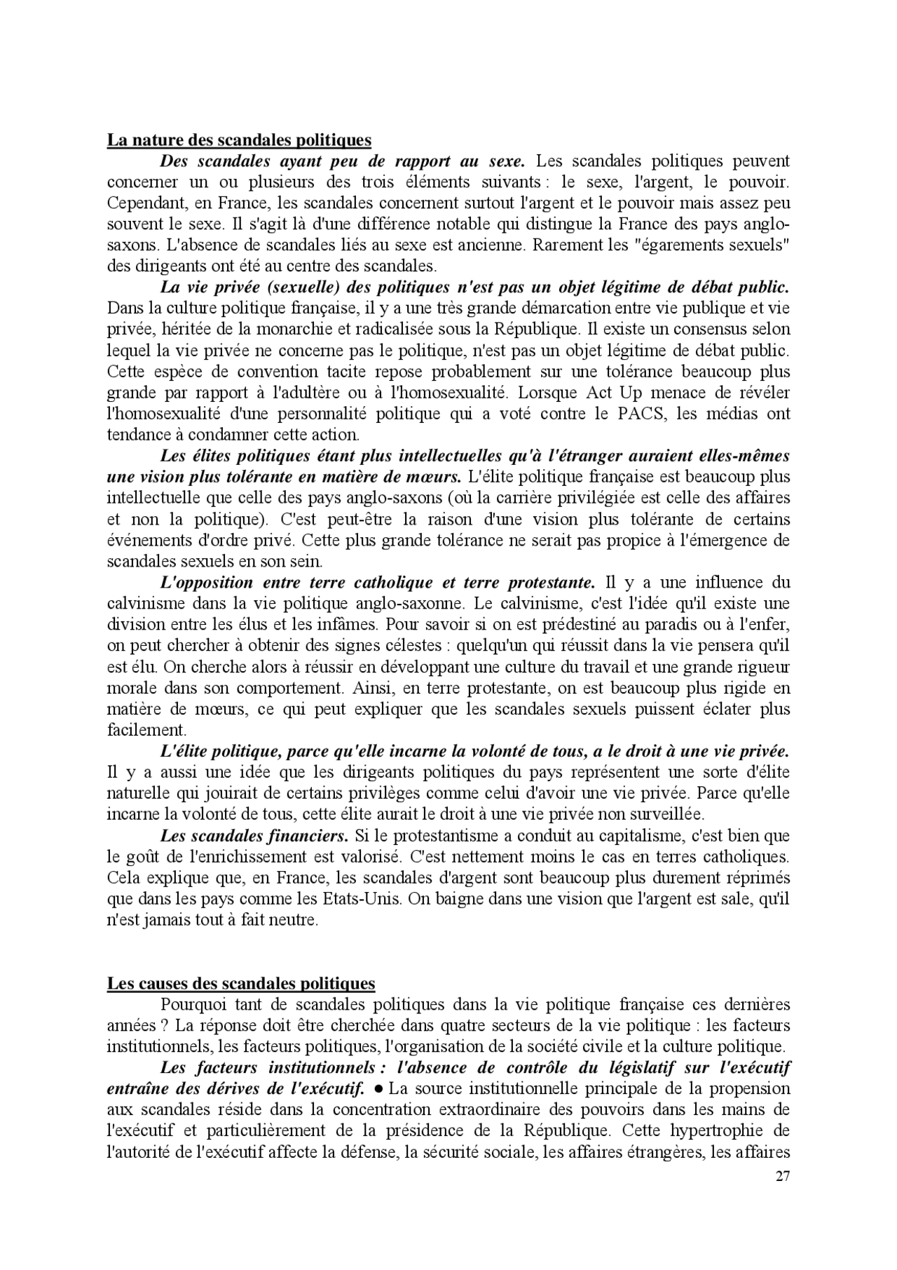Notes Sur La Question De La Vie Politique 2° Partie Docsity