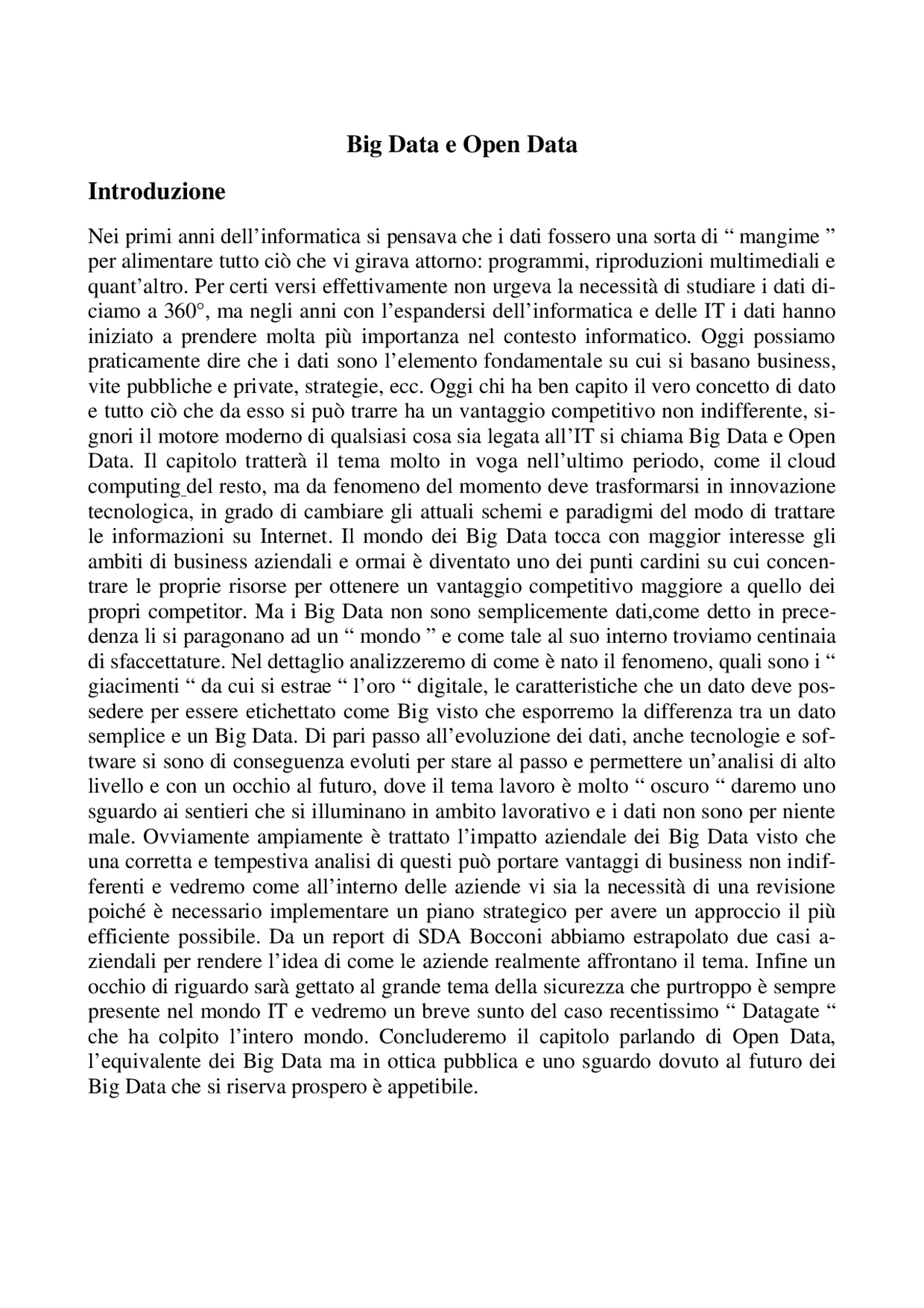 Big Data E Open Data Docsity